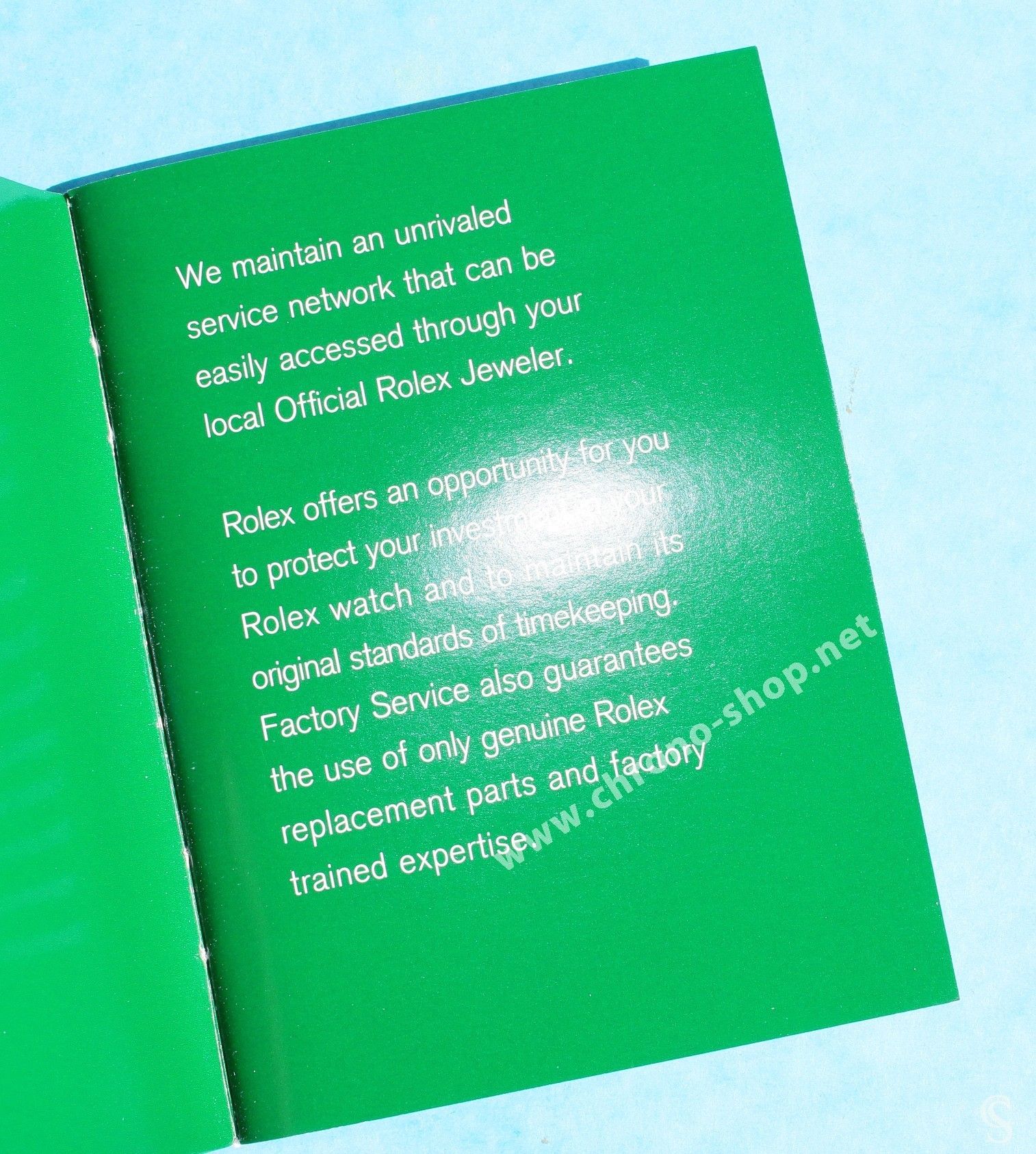 Rolex Rare Livret USA notice Revision Montres Rolex FACTORY SERVICE ...