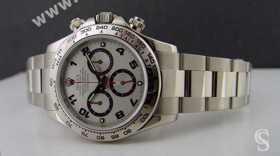 Mint Rolex 100% Original Tachymeter 18k White Gold Daytona Bezel 116519 ...