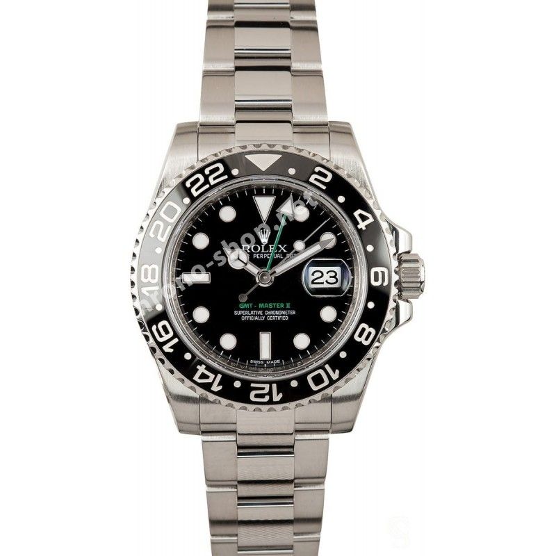 ROLEX ORIGNAL LUMINOVA HANDSET 116710LN GMT CERAMIC WRIST WATCH