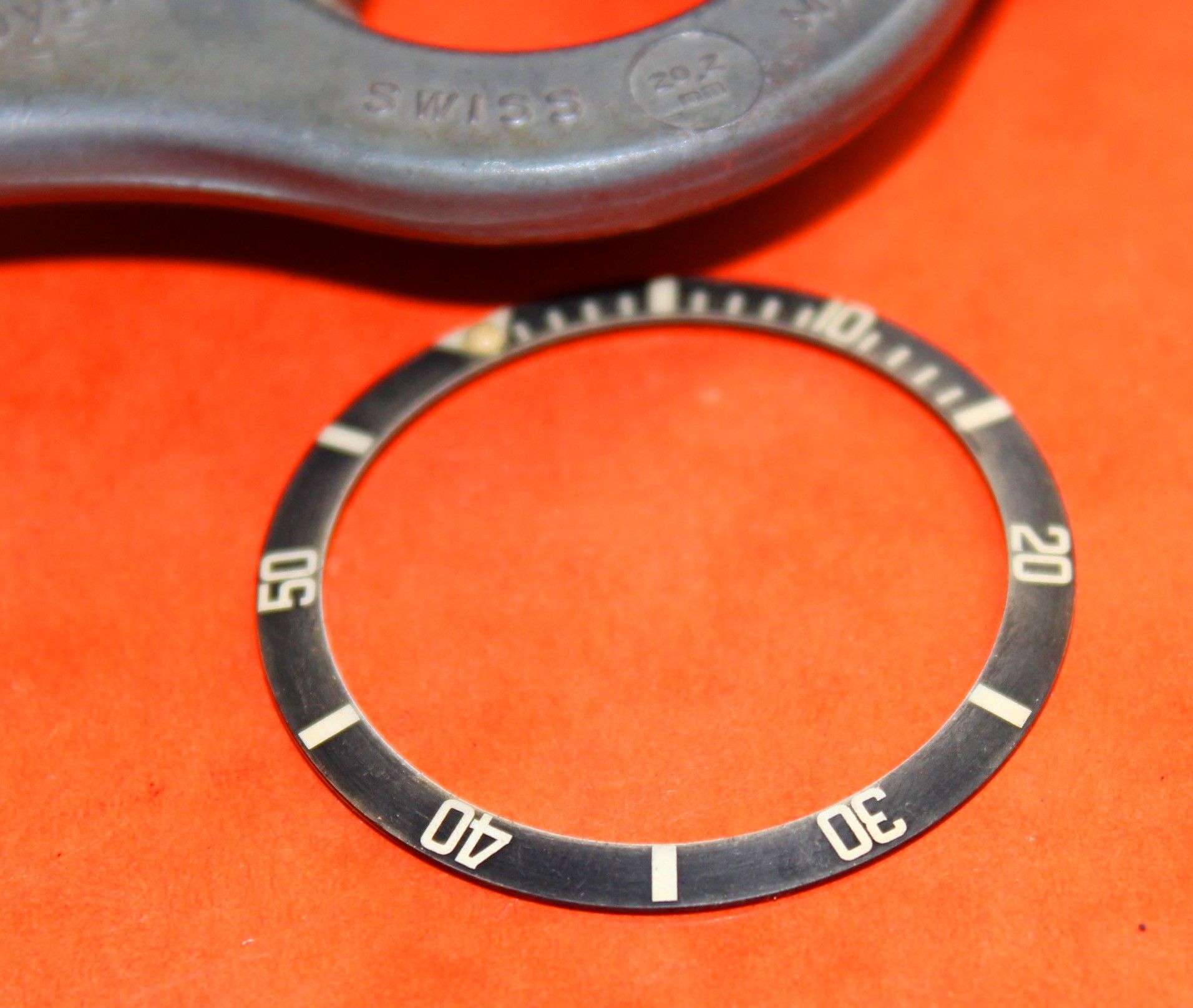 Genuine Faded Greyish Rolex Submariner Bezel Insert Black Stainless ...
