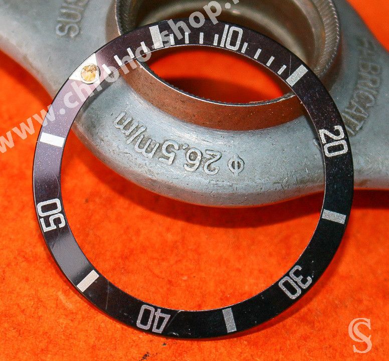 ROLEX ORIGINAL INSERT NOIR AVEC PATINE BRUNE MONTRES SUBMARINER DATE ...