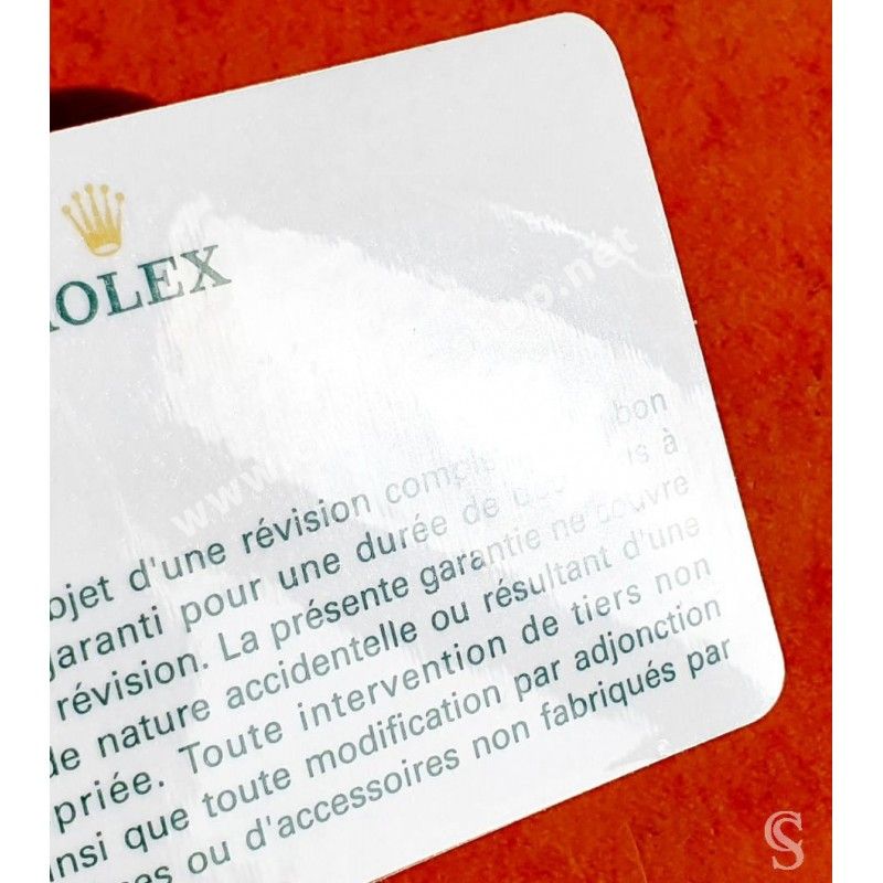 ROLEX Blank Certificate International Service Guarantee France PAPER ...