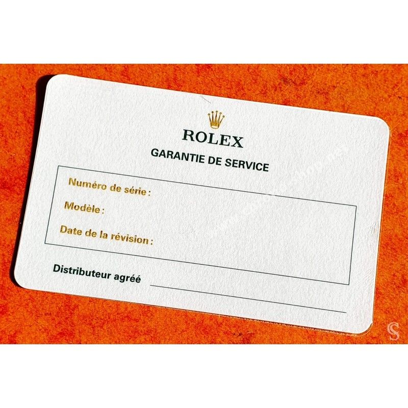 ROLEX Blank Certificate International Service Guarantee France PAPER ...