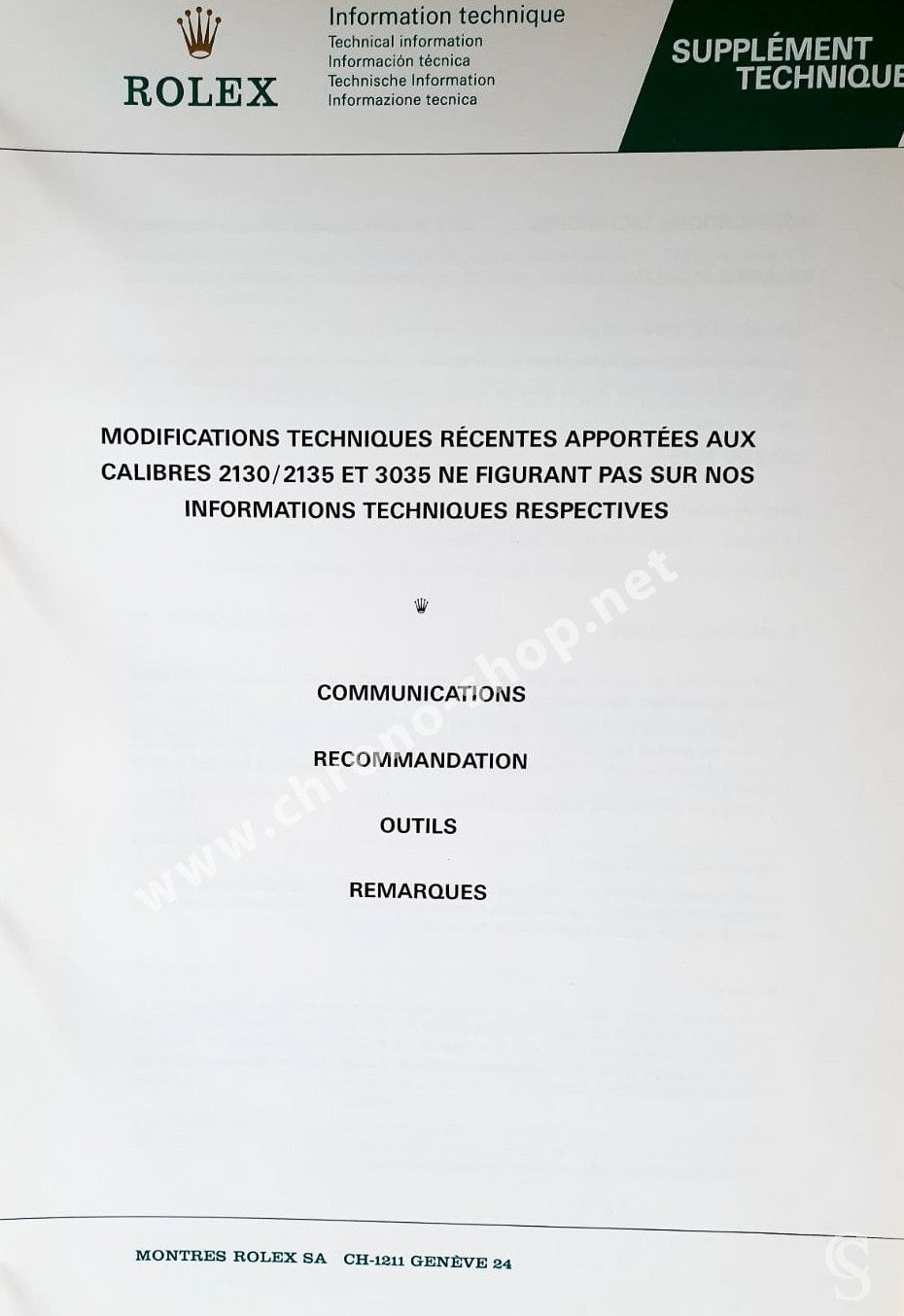 Rolex Tudor Collectable Rare Watch Technical Informations Manual Book ...