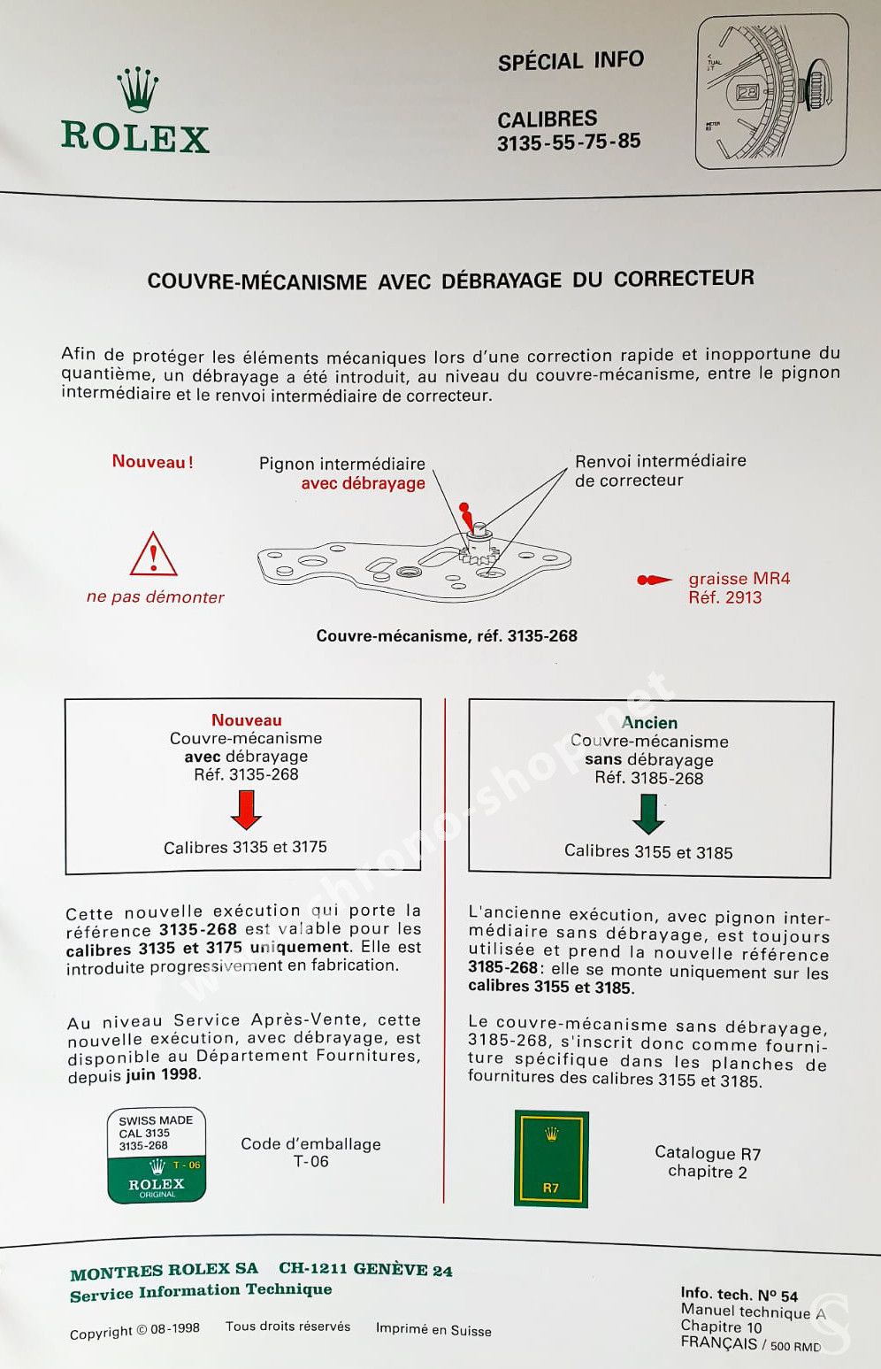 Rolex Tudor Collectable Rare Watch Technical Informations Manual Book ...