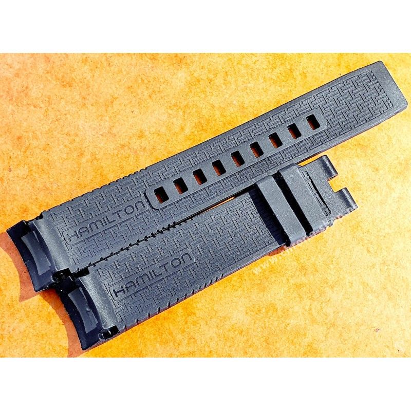 HAMILTON Original Khaki Frogman 22mm Rubber Watch Band Strap Navy ...
