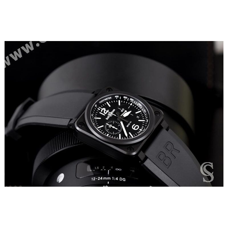 Bell & Ross Genuine Black color watch Rubber Strap bracelet BR-X1,BR 01 ...