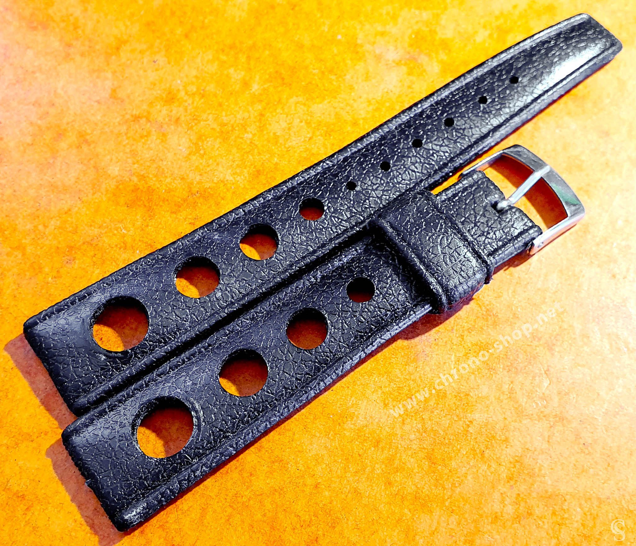 Rubber 18mm Black Holes Tropic watch Racing strap type 1960/70s vintage ...