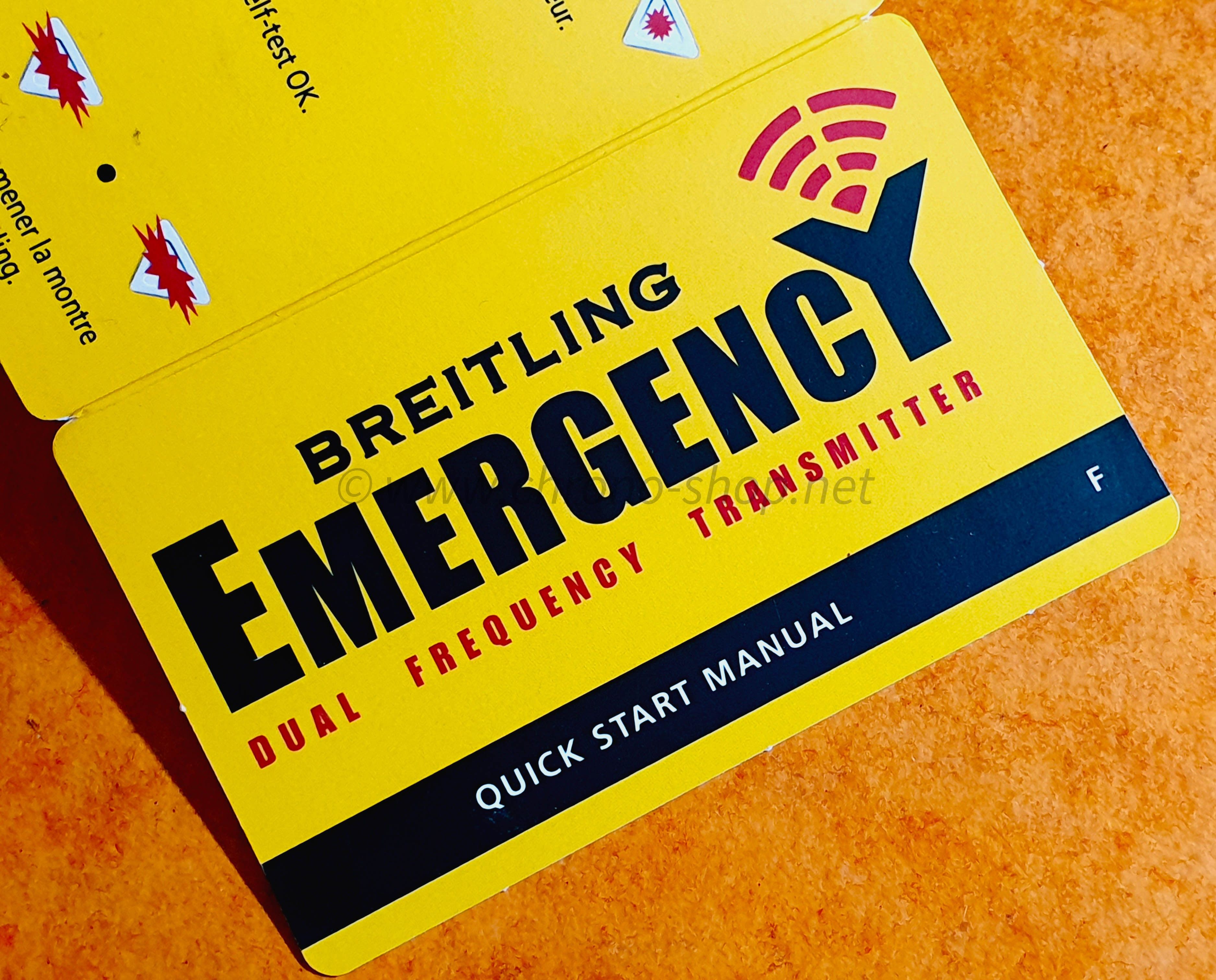 BREITLING WATCH YELLOW CARD ACTIVATE QUICK START MANUAL RESCUE DISTRESS ...