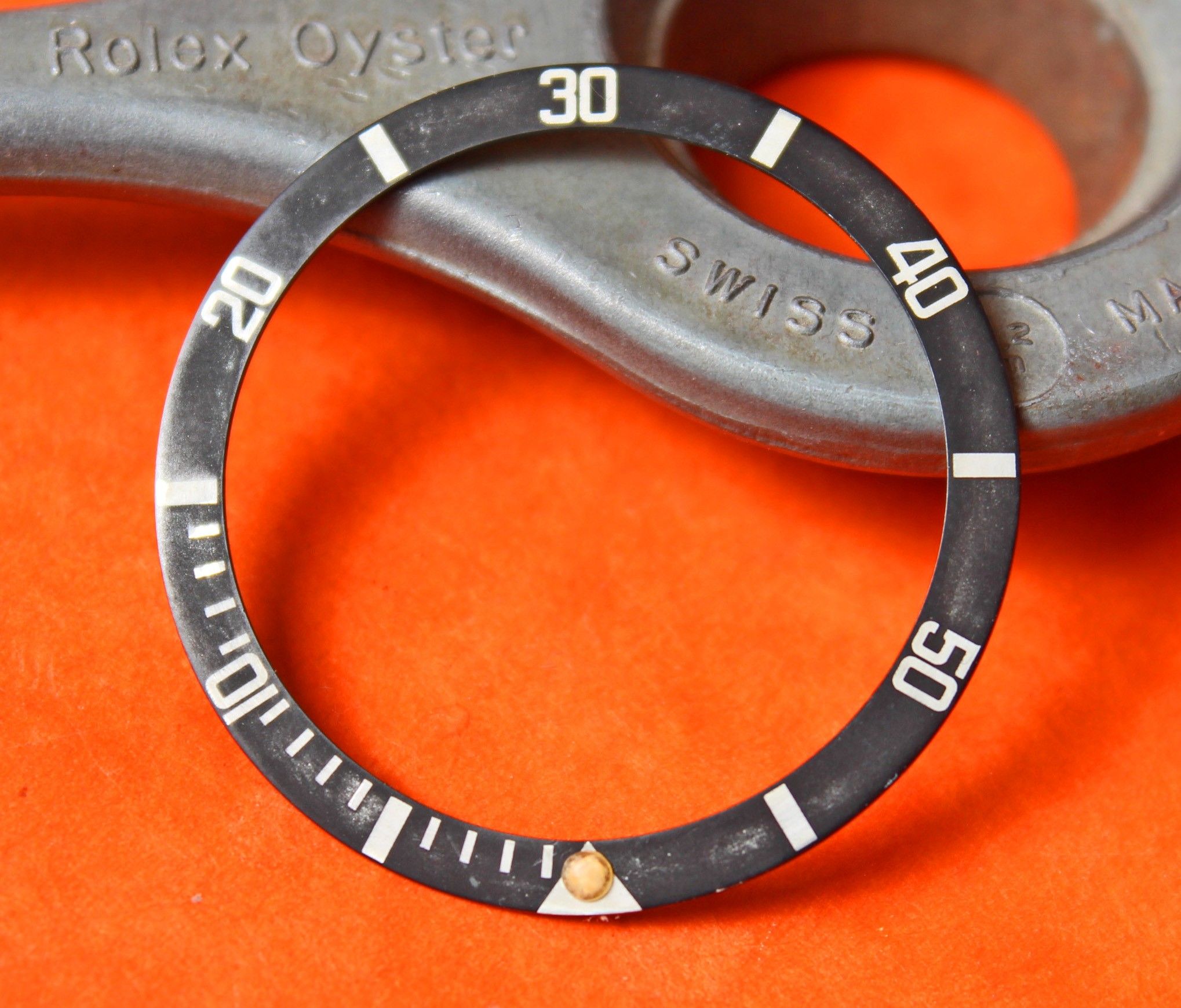 Aged & Genuine Faded Rolex Submariner Bezel Insert Black 1680 patina ...