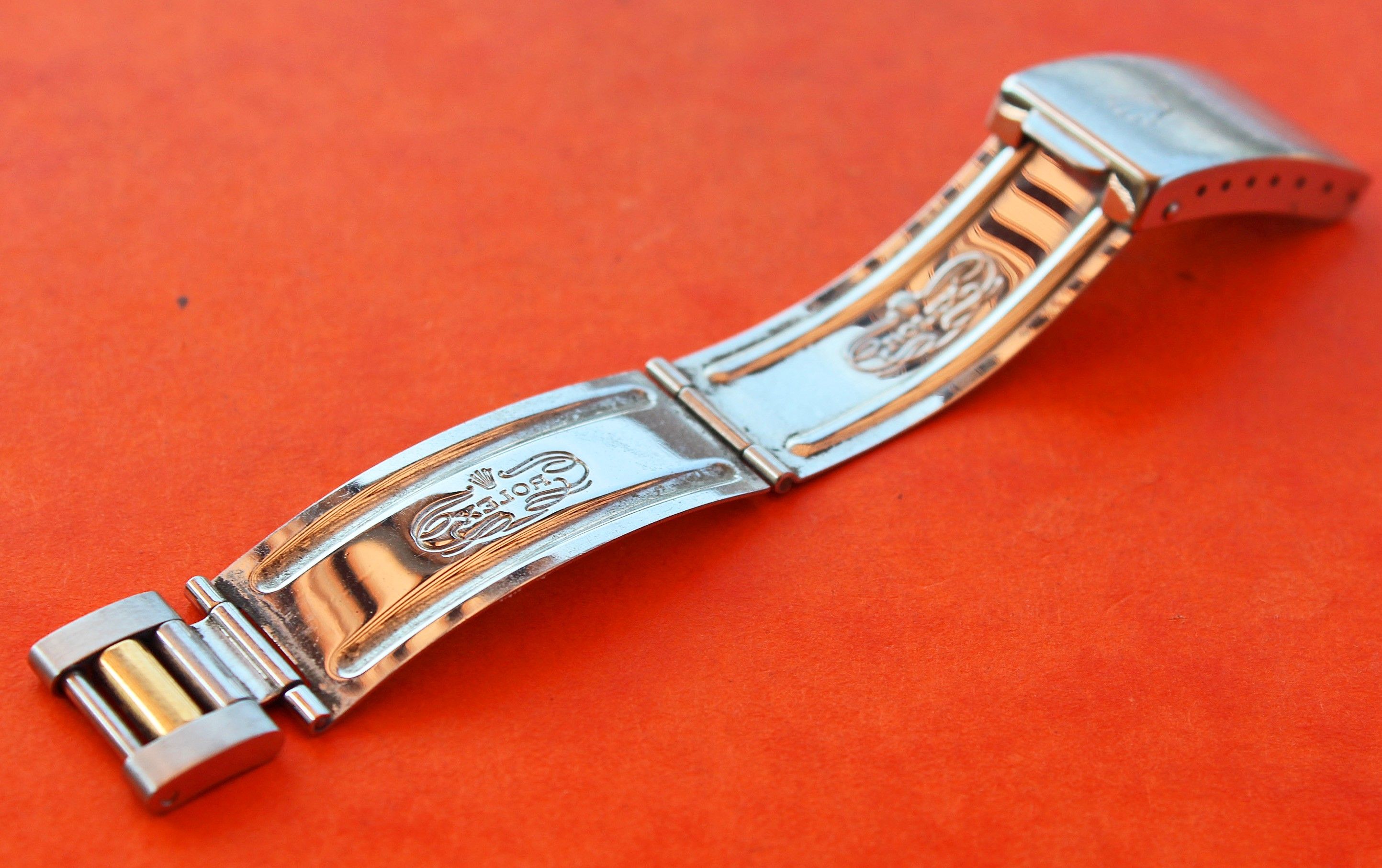 Genuine Rolex Tutone 78363 18K/SS Buckle Clasp 20mm Band bracelet Parts ...