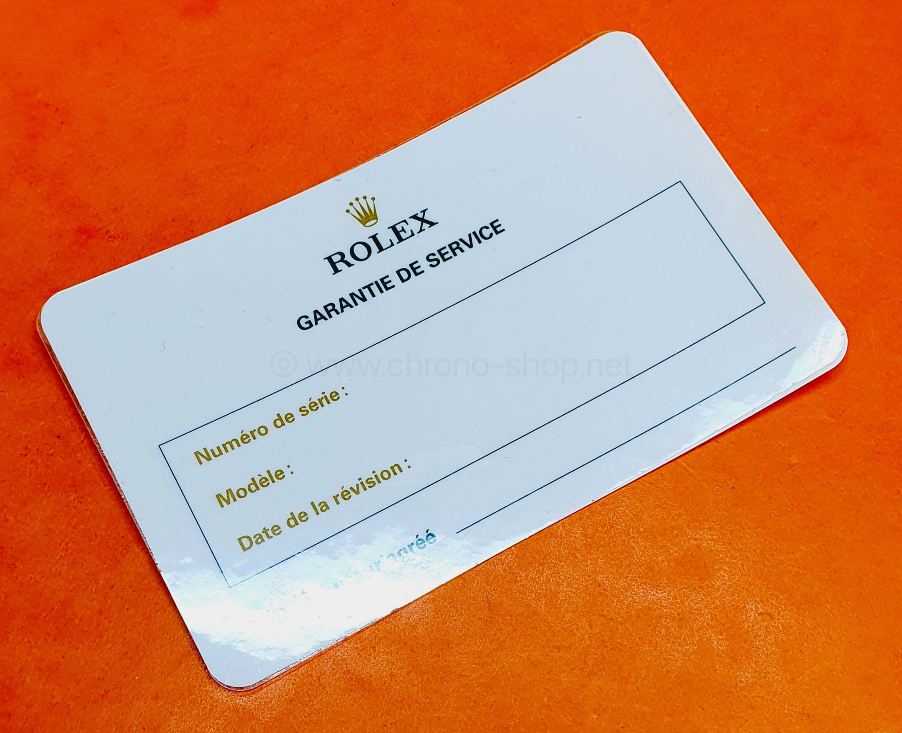 ROLEX Blank Certificate International Service Guarantee France PAPER ...