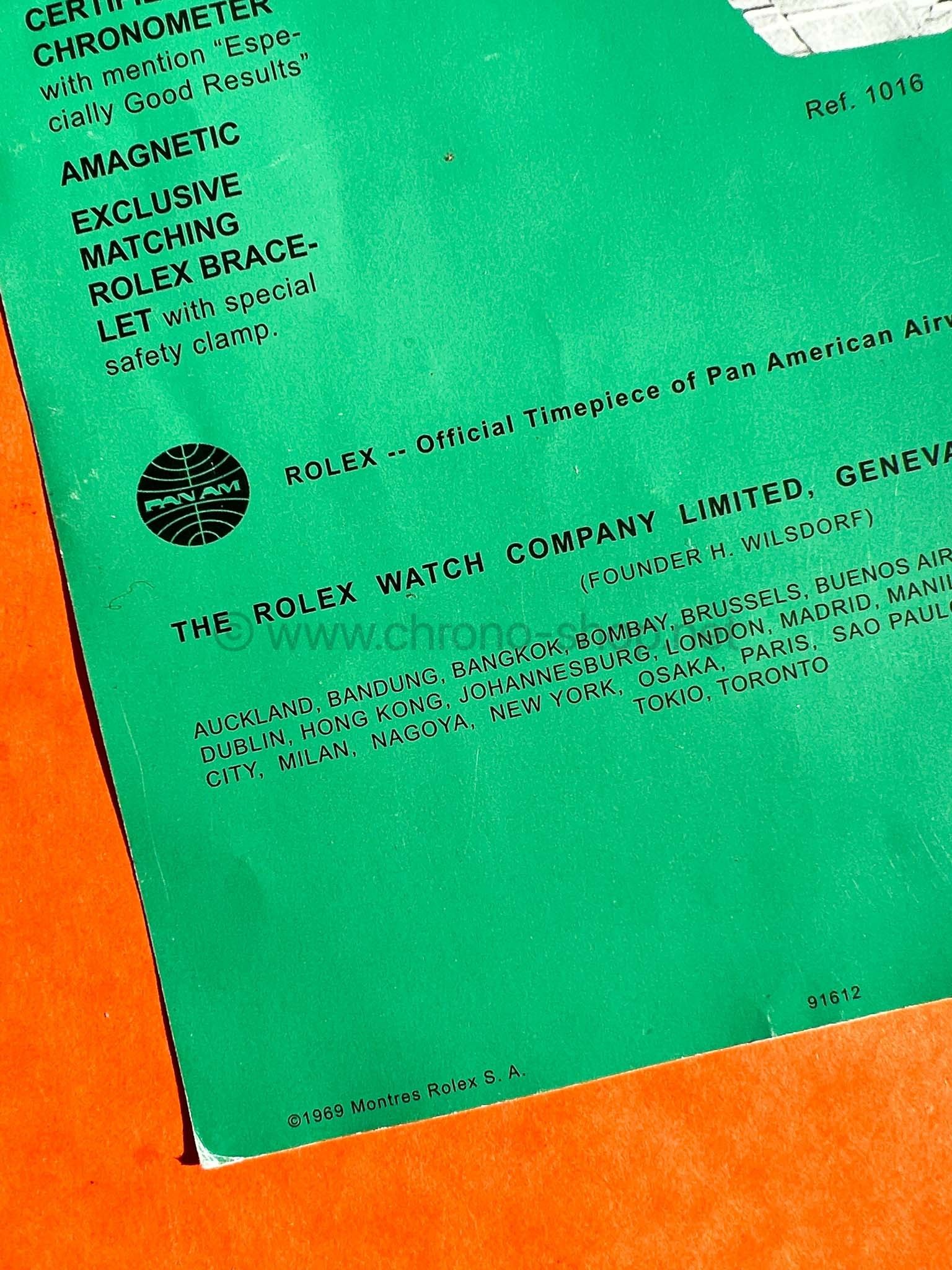 ROLEX VINTAGE 1969 Rolex Brochure EXPLORER WATCHES MODEL 1016 EXTREMELY ...
