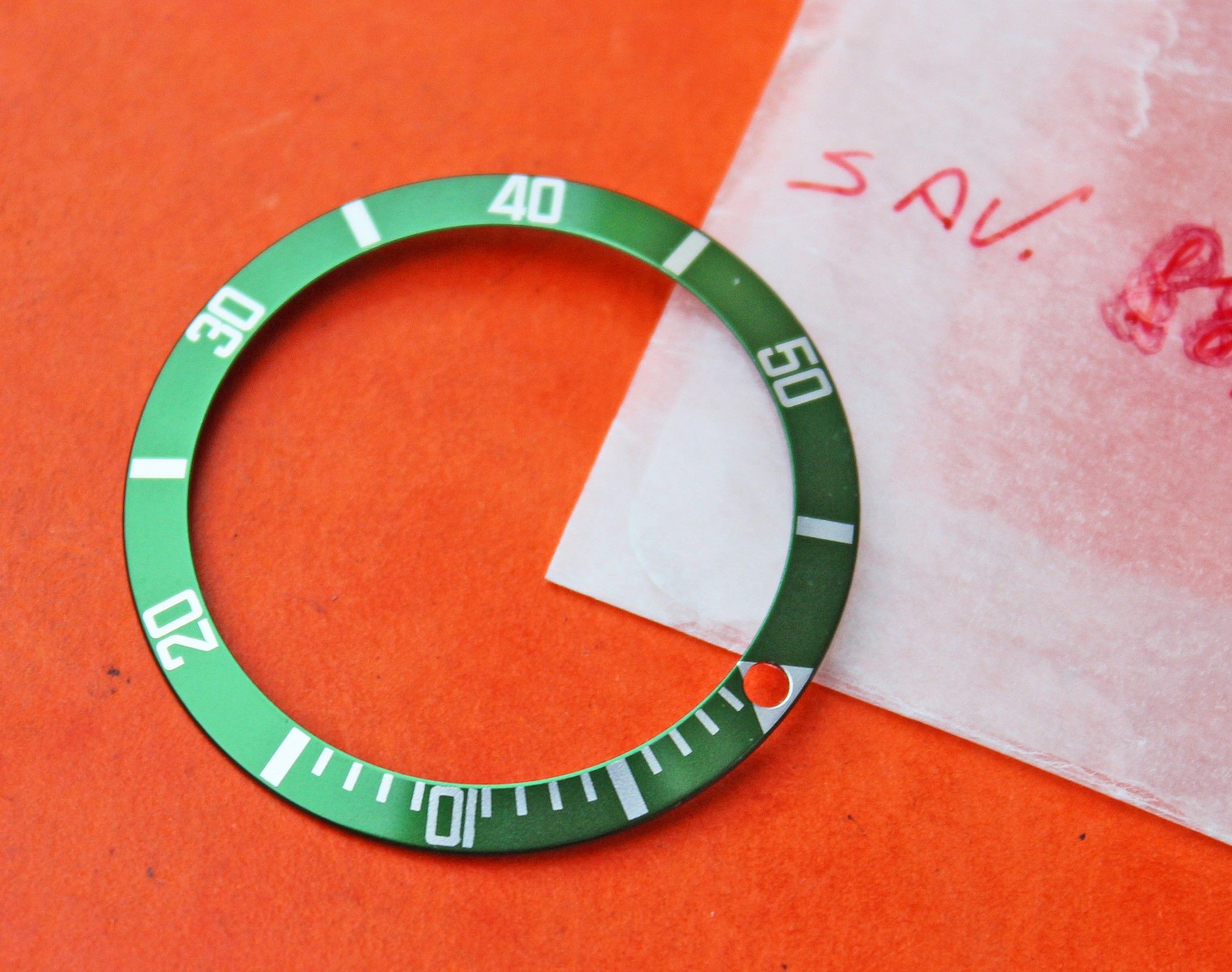 Rare Rolex Submariner 16610 LV Green bezel insert Stainless Steel Faded ...