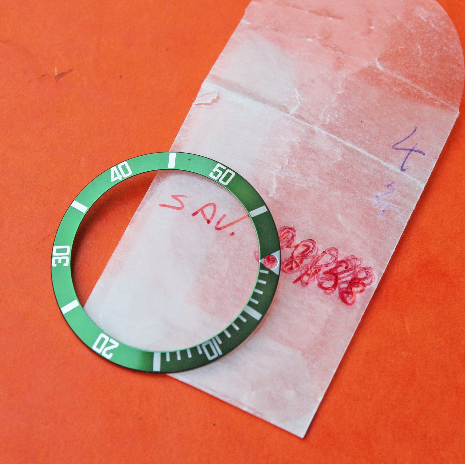Rare Rolex Submariner 16610 LV Green bezel insert Stainless Steel Faded ...