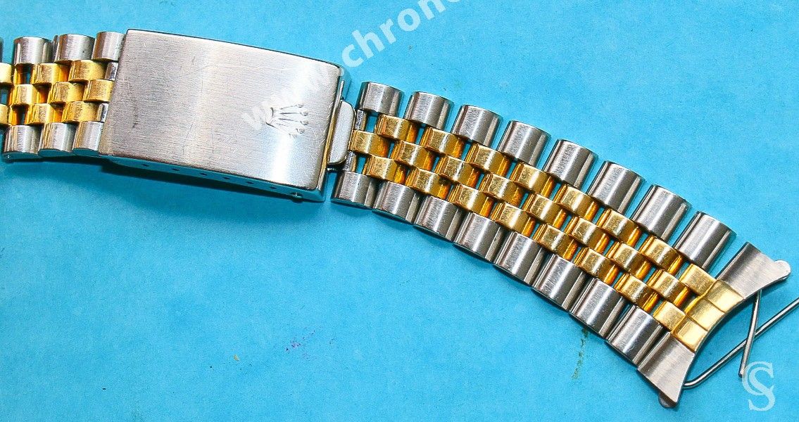 ROLEX FIXAGE 455B bracelet JUBILEE OR ACIER 20mm ref 62523H 18 embout ...