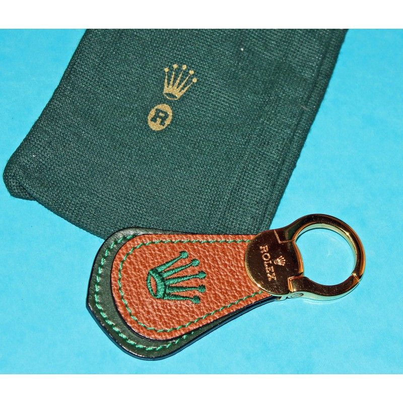 Accessories / Rolex Brown Leather Key Ring Holder Buckle Gold plated 20 ...