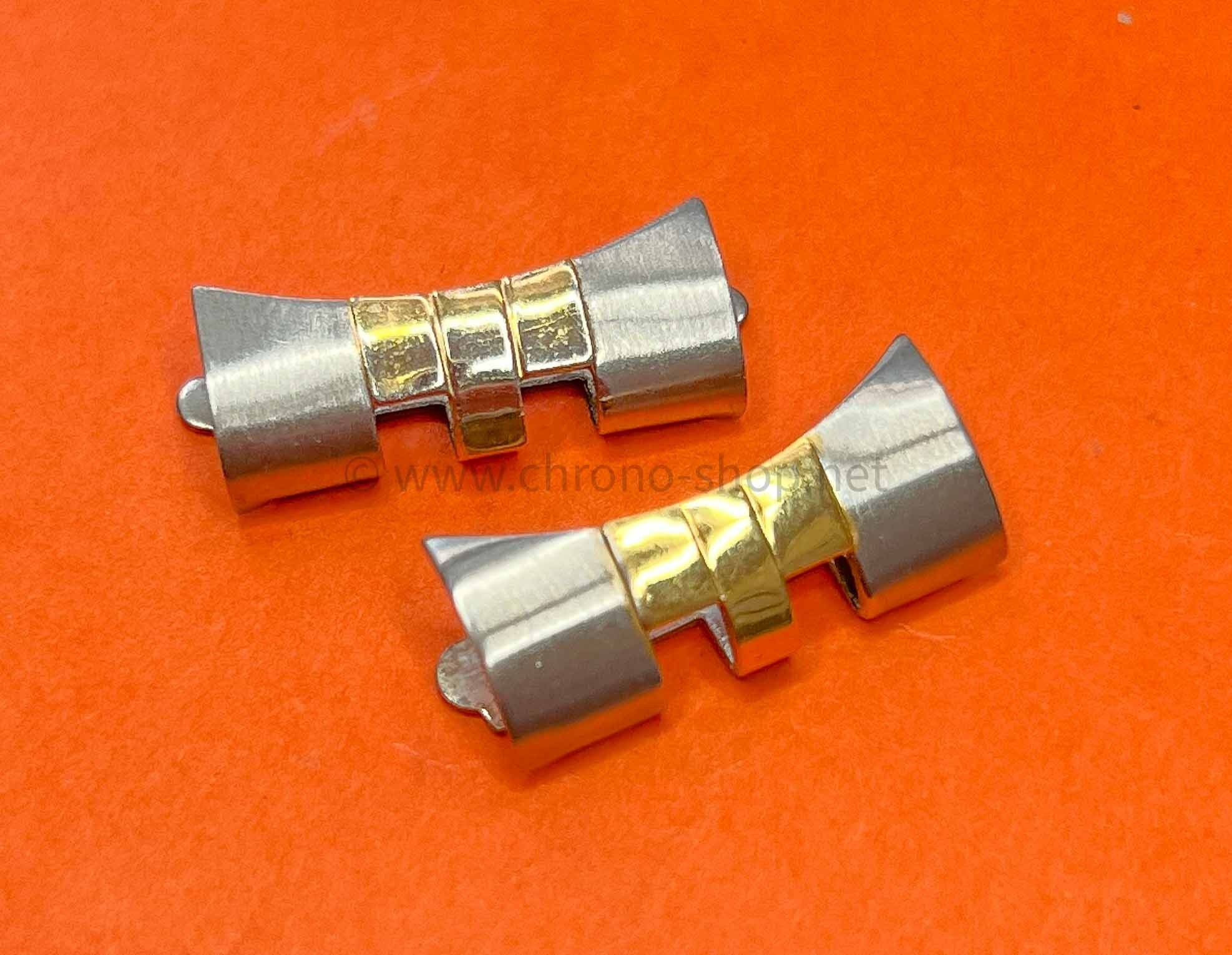 ROLEX GENUINE TUTONE 18K GOLD STEEL WATCH BRACELET END PIECE 455B 20mm X 2