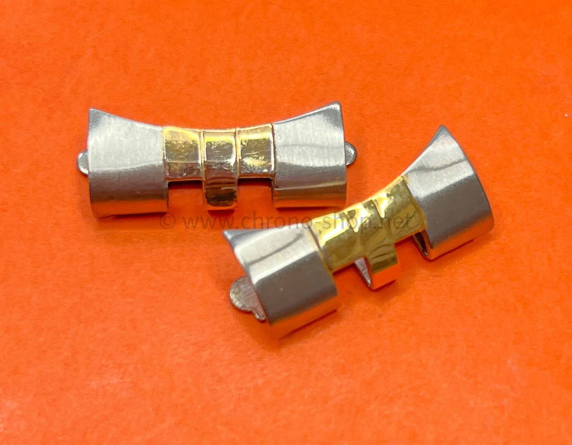 ROLEX GENUINE TUTONE 18K GOLD STEEL WATCH BRACELET END PIECE 455B 20mm X 2