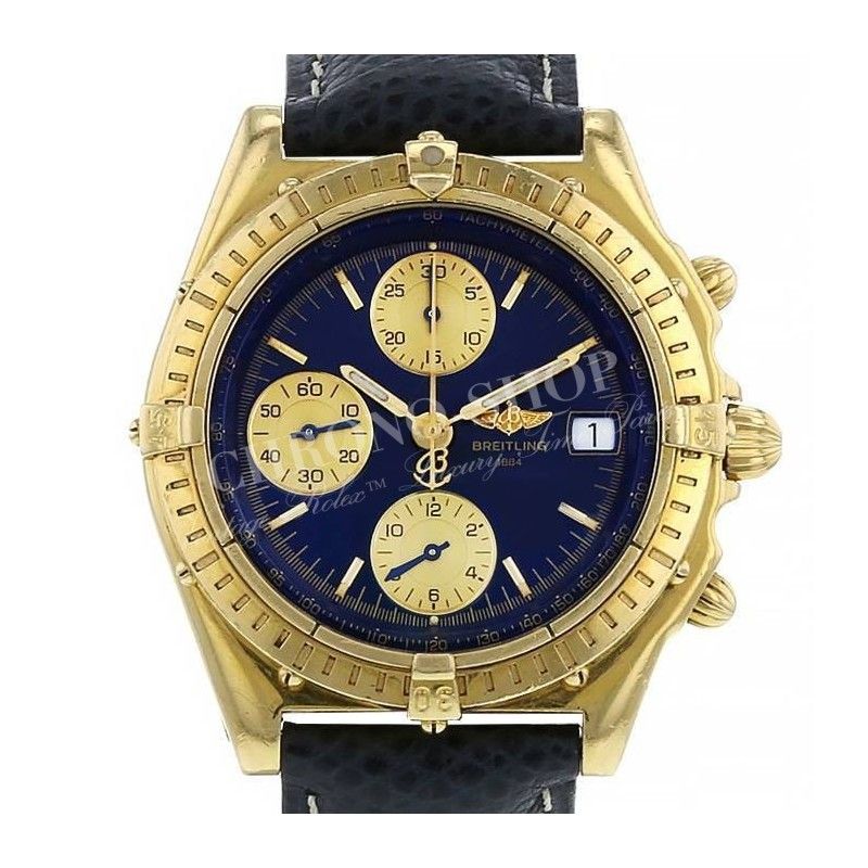BREITLING 1884 GENUINE TUTONE BLUE & YELLOW WATCH K13050.1 CHRONOMAT ...