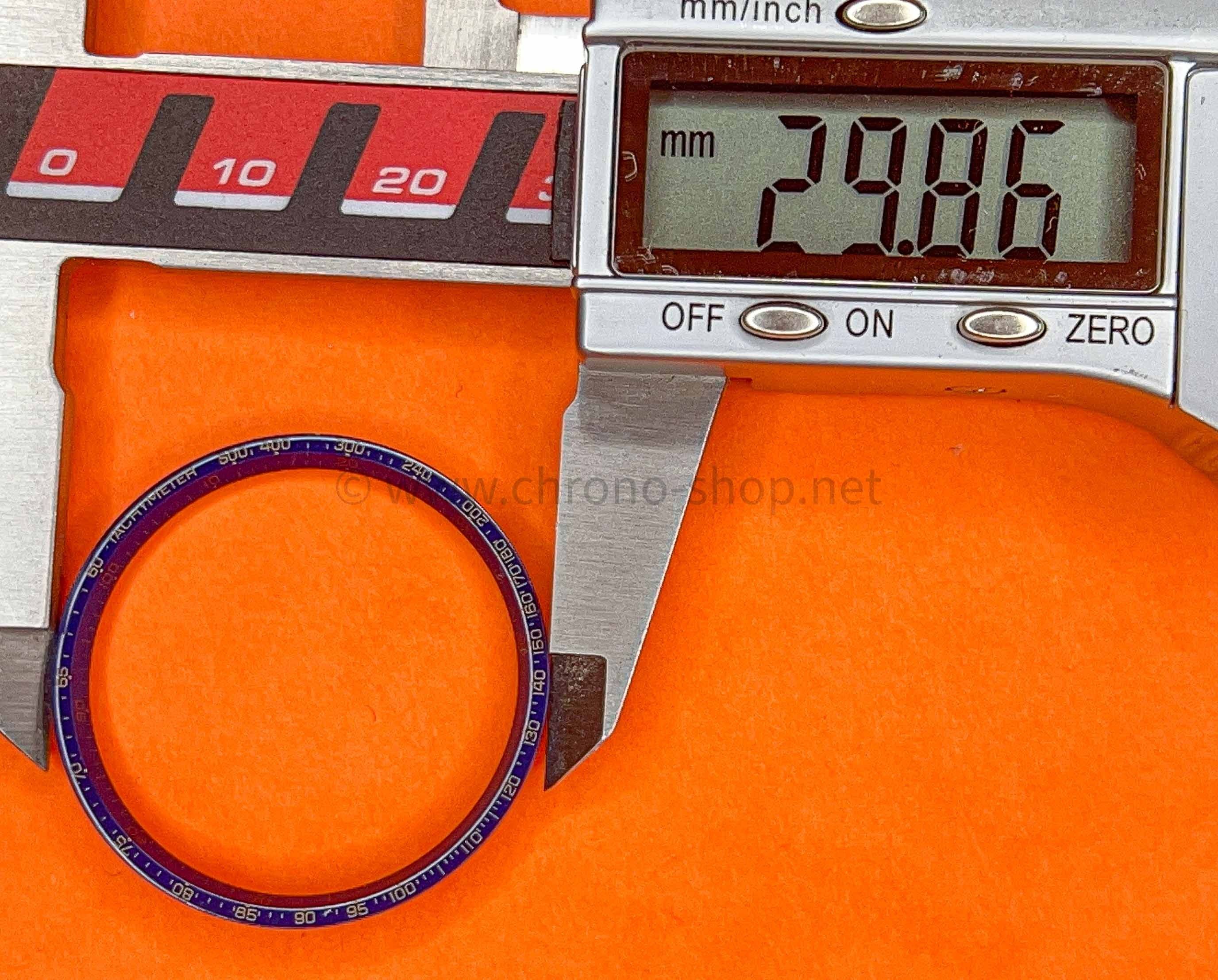 VINTAGE WATCH PARTS INNER BEZEL TACHYMETER DARK BLUE DISC GRADUATED Ø30mm