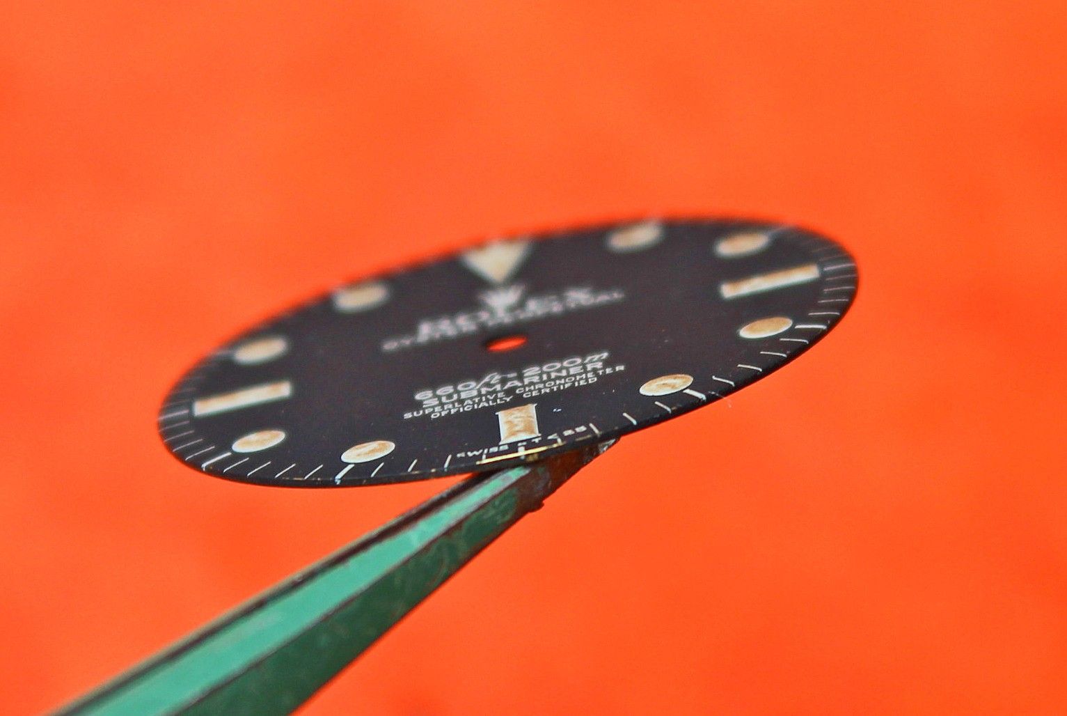 Vintage Cadran Rolex 5512 SINGER - 4 lignes -Submariner mat vintage ...