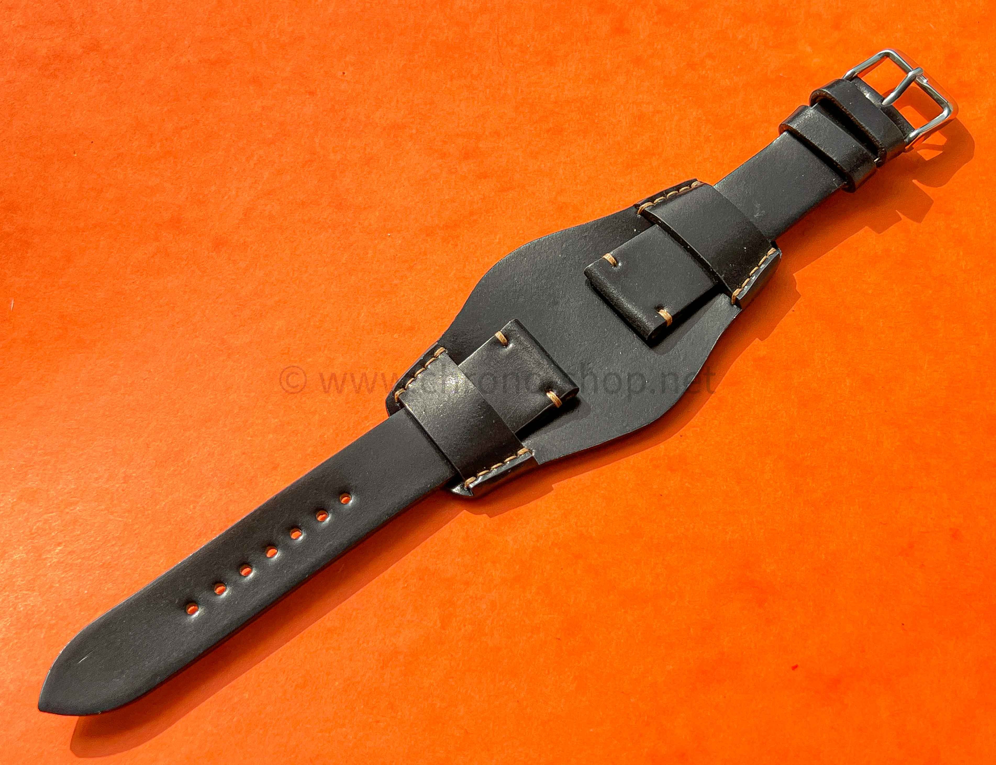 BRACELET VINTAGE BUND MONTRES PAUL NEWMAN HORWEEN SHELL CUIR CORDOVAN ...