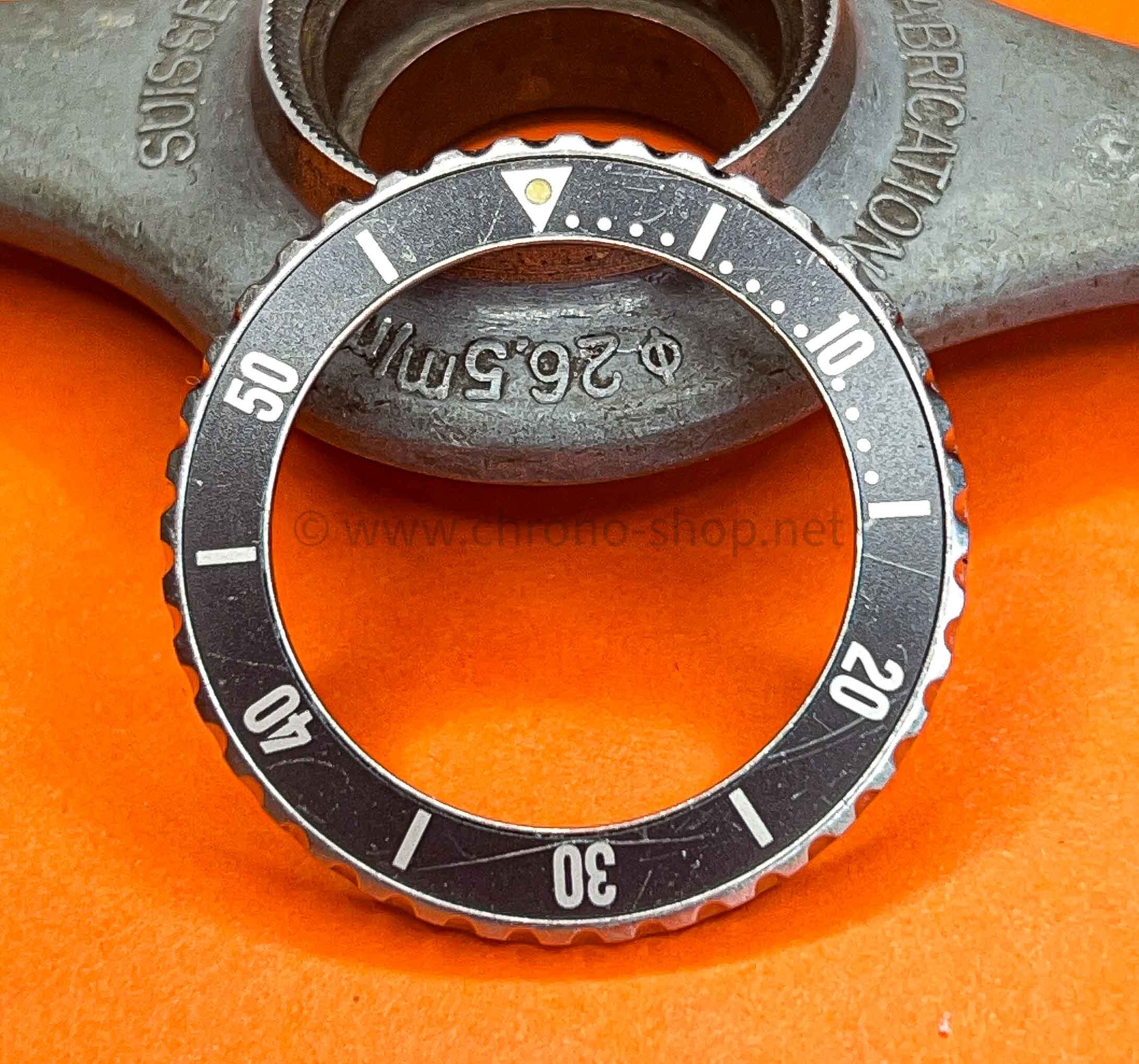 Tag Heuer Vintage watch part graduated diver bezel insert faded black ...