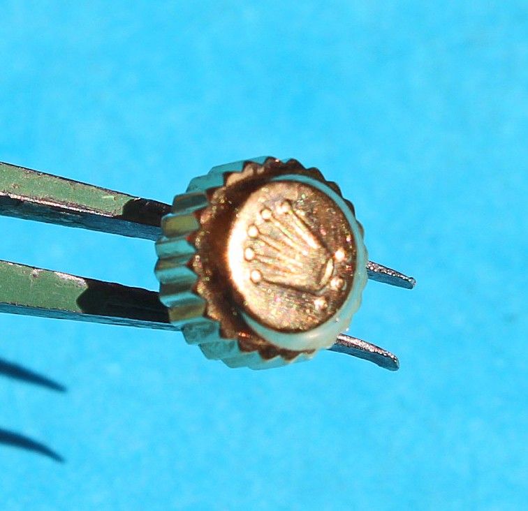 ROLEX original gold color crown triple lock 703 Watch Crown Part ...