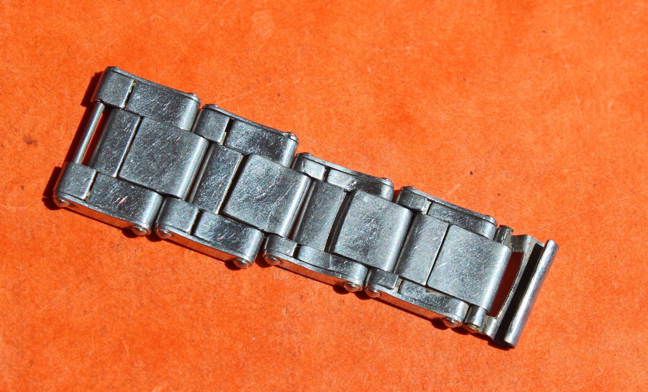 BIG CROWN" PARTIAL RIVETS LINKS 7205 Rolex 70's Rivet 19mm band Daytona ...