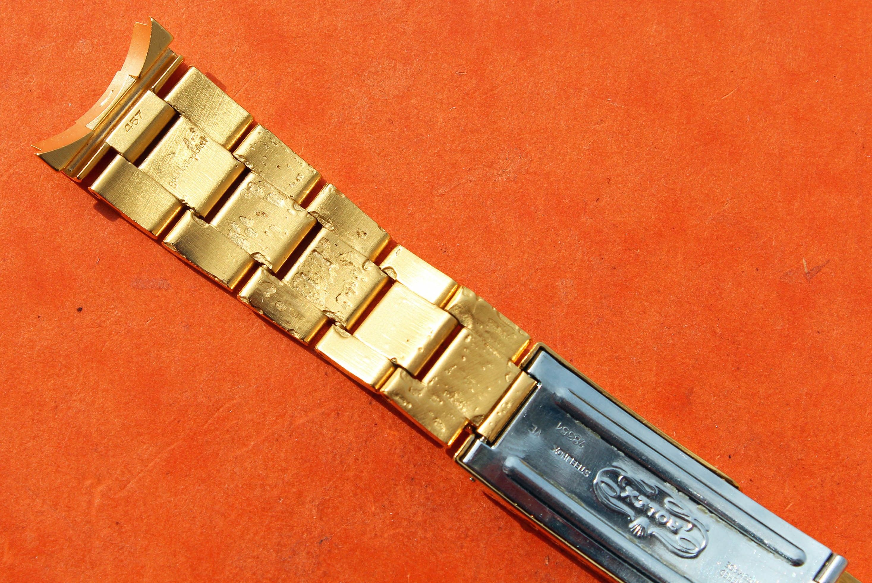 Rare Rolex Gold Electro Plated Oyster Watch Band Bracelet 78351 / 457 ...