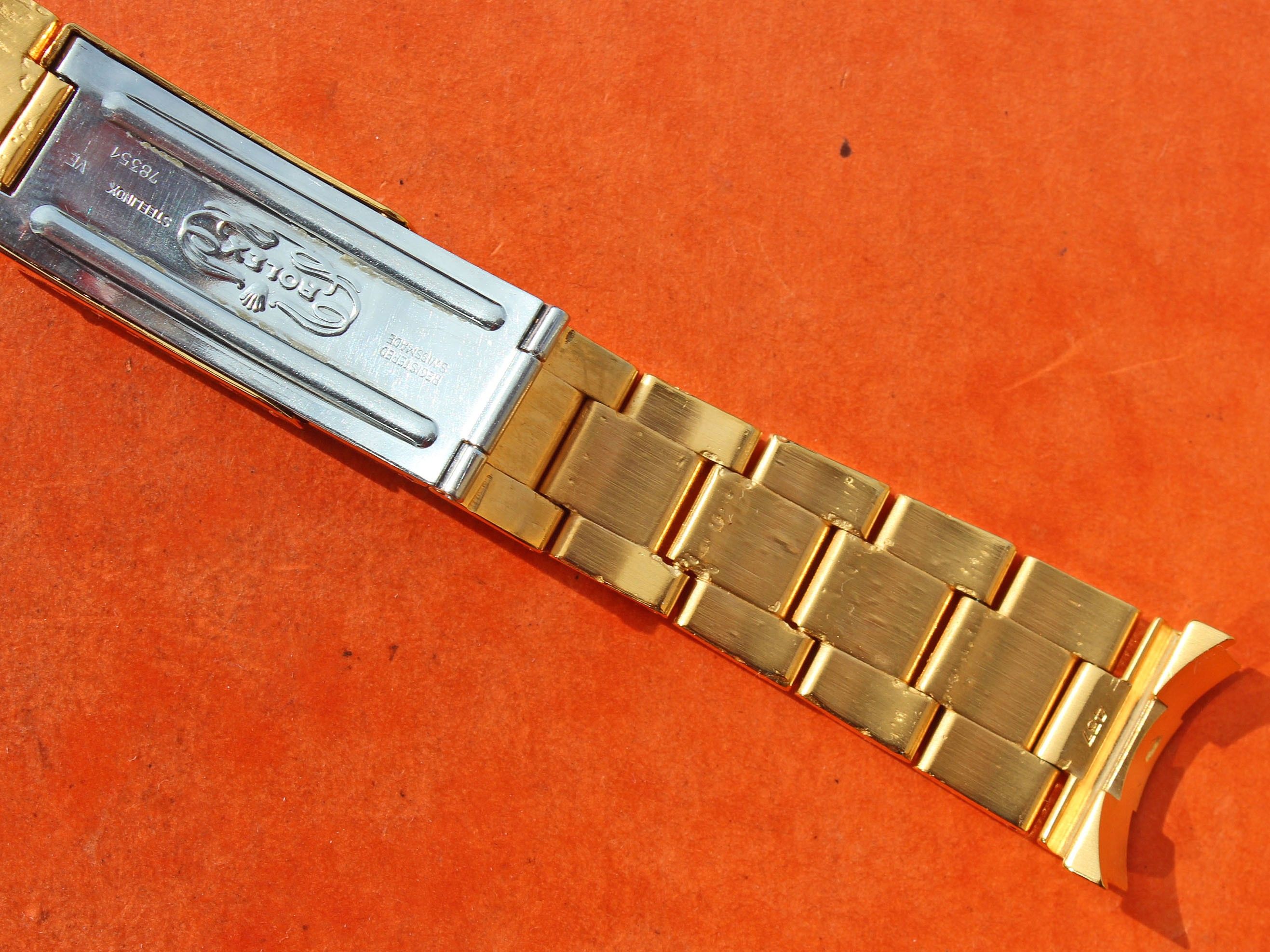 Rare Rolex Gold Electro Plated Oyster Watch Band Bracelet 78351 / 457 ...