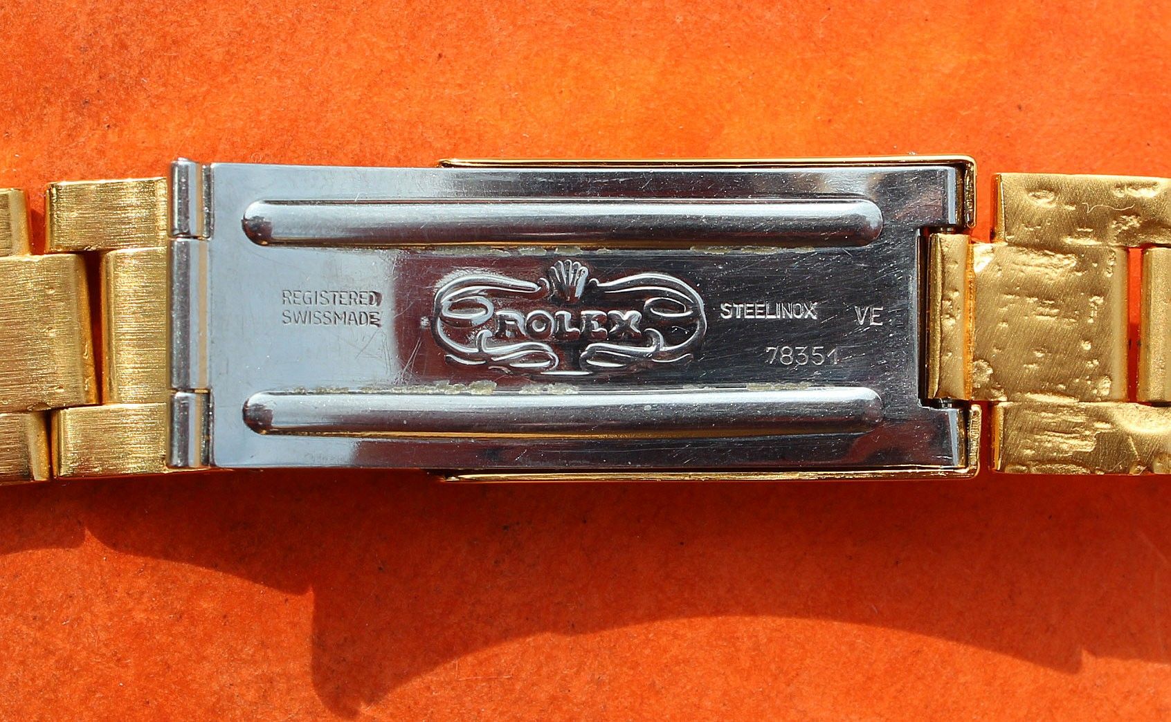 Rare Rolex Gold Electro Plated Oyster Watch Band Bracelet 78351 / 457 ...