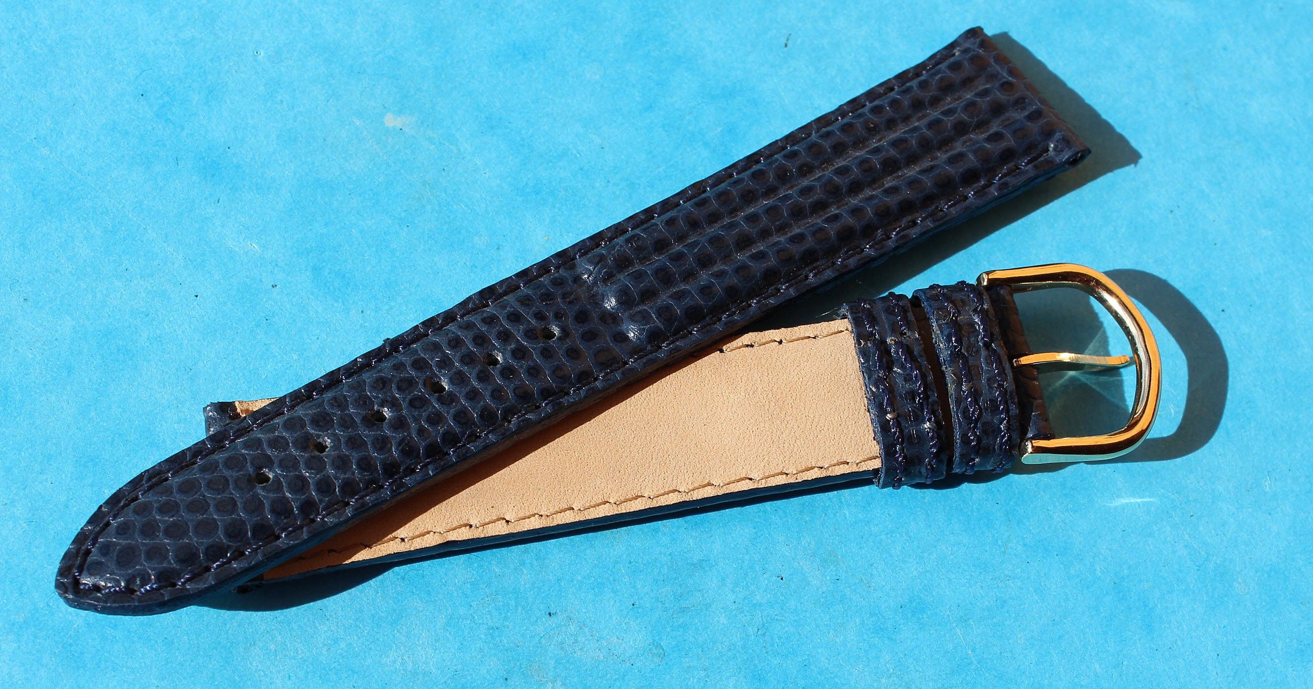 STUNNING DARK BLUE WATCHES LEATHER STRAP BAND 19mm WITH BUCKLE