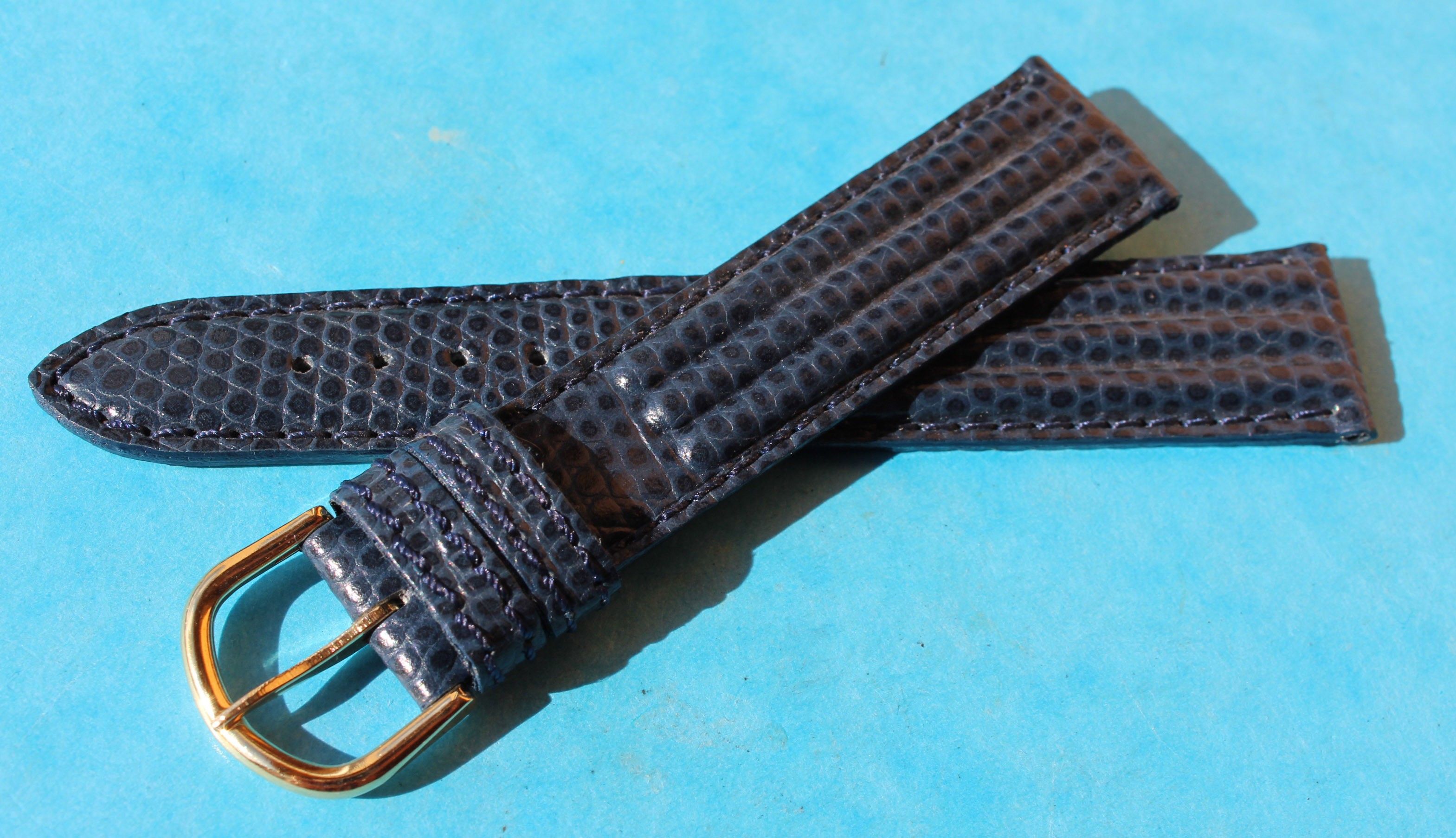 STUNNING DARK BLUE WATCHES LEATHER STRAP BAND 19mm WITH BUCKLE