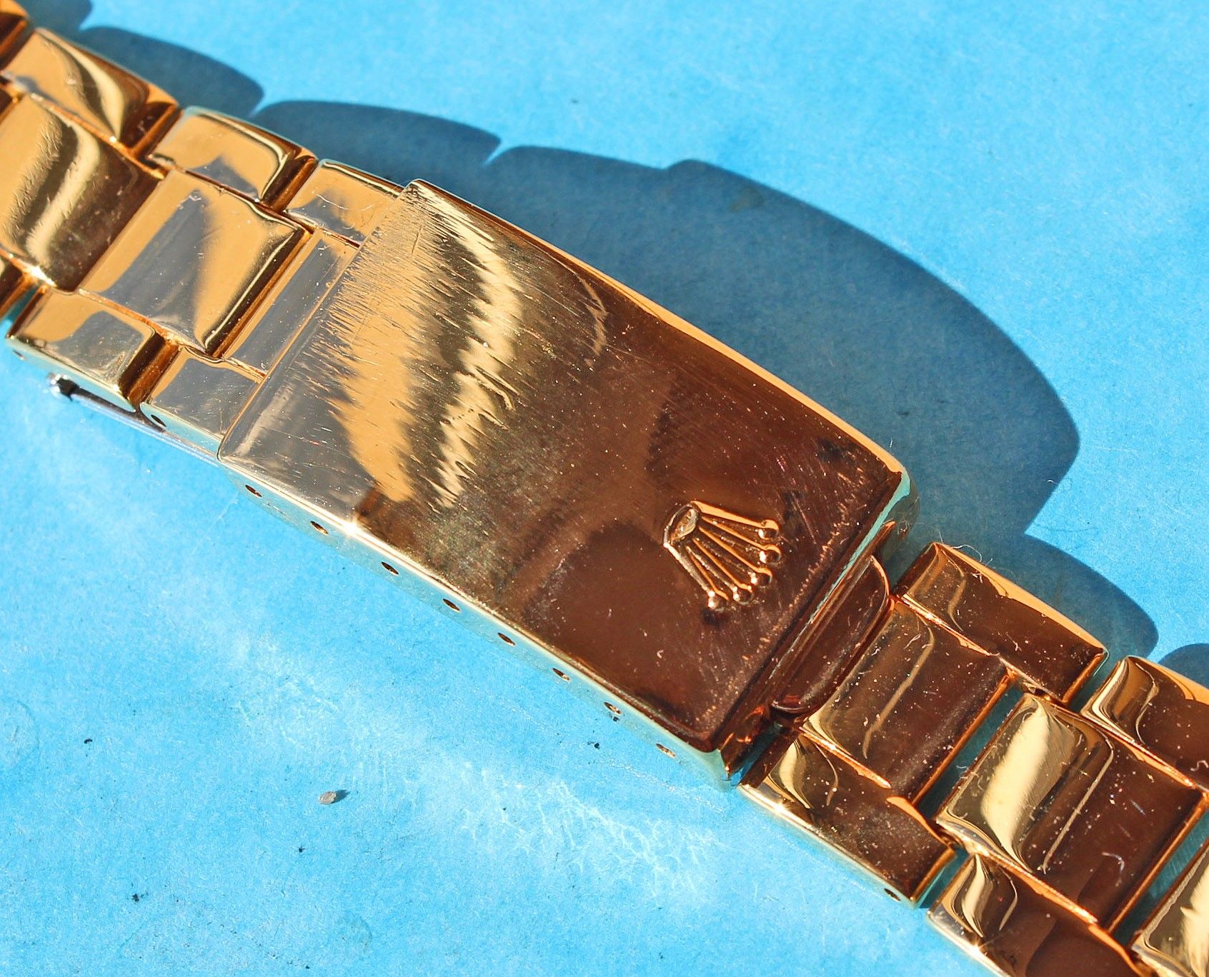 RARE BRACELET MONTRES ROLEX PLAQUE OR 18 CARATS ref 78351 / 457 EN 19mm