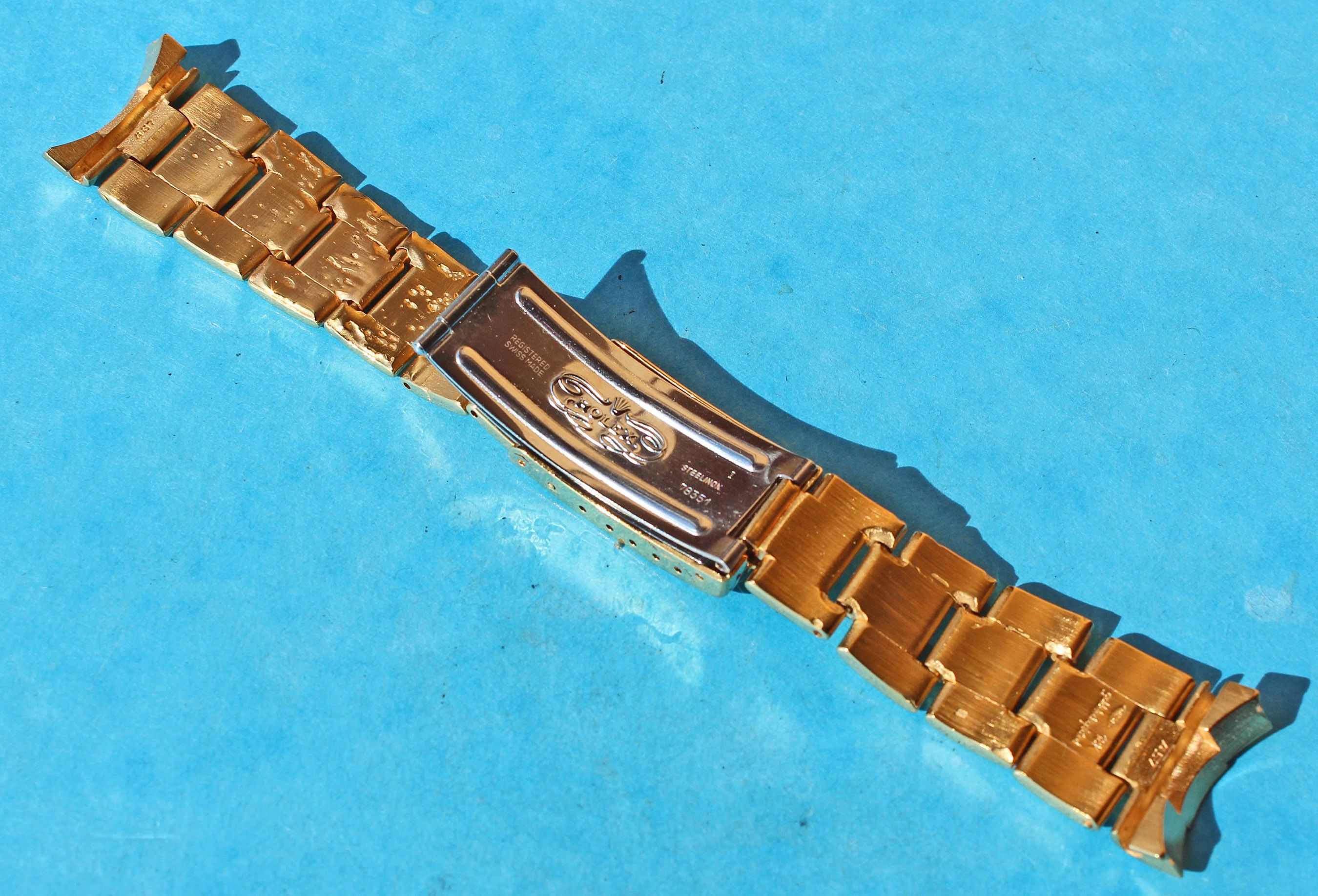 Rare Rolex Gold Electro Plated Oyster Watch Band Bracelet 78351 / 457 ...