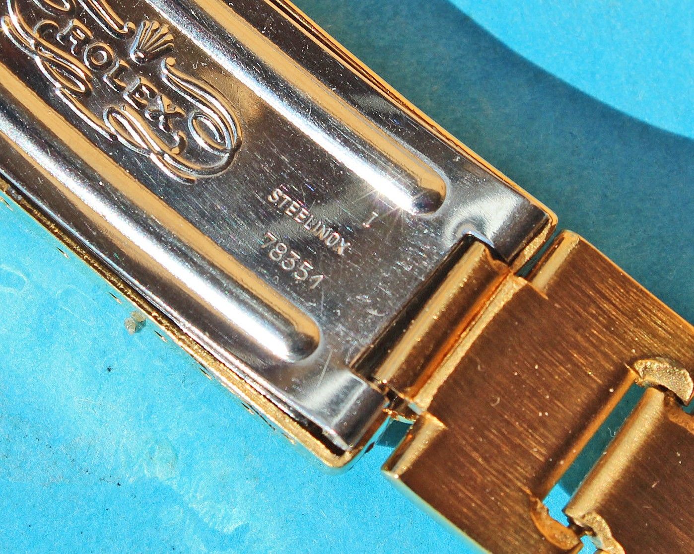 RARE BRACELET MONTRES ROLEX PLAQUE OR 18 CARATS ref 78351 / 457 EN 19mm