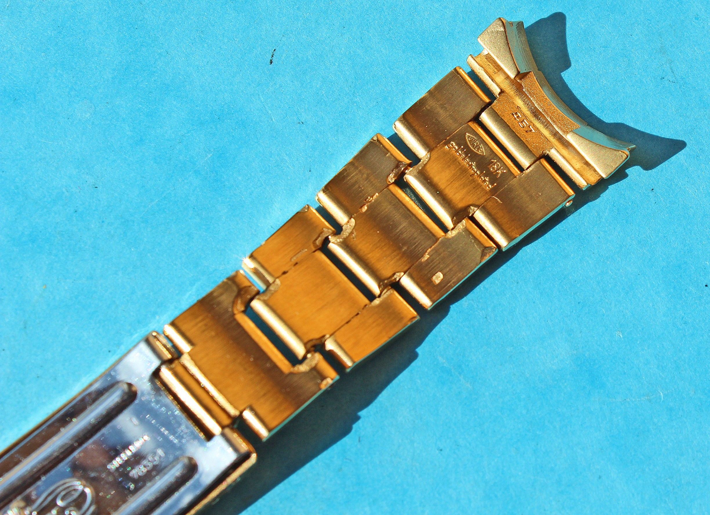 Rare Rolex Gold Electro Plated Oyster Watch Band Bracelet 78351 / 457 ...