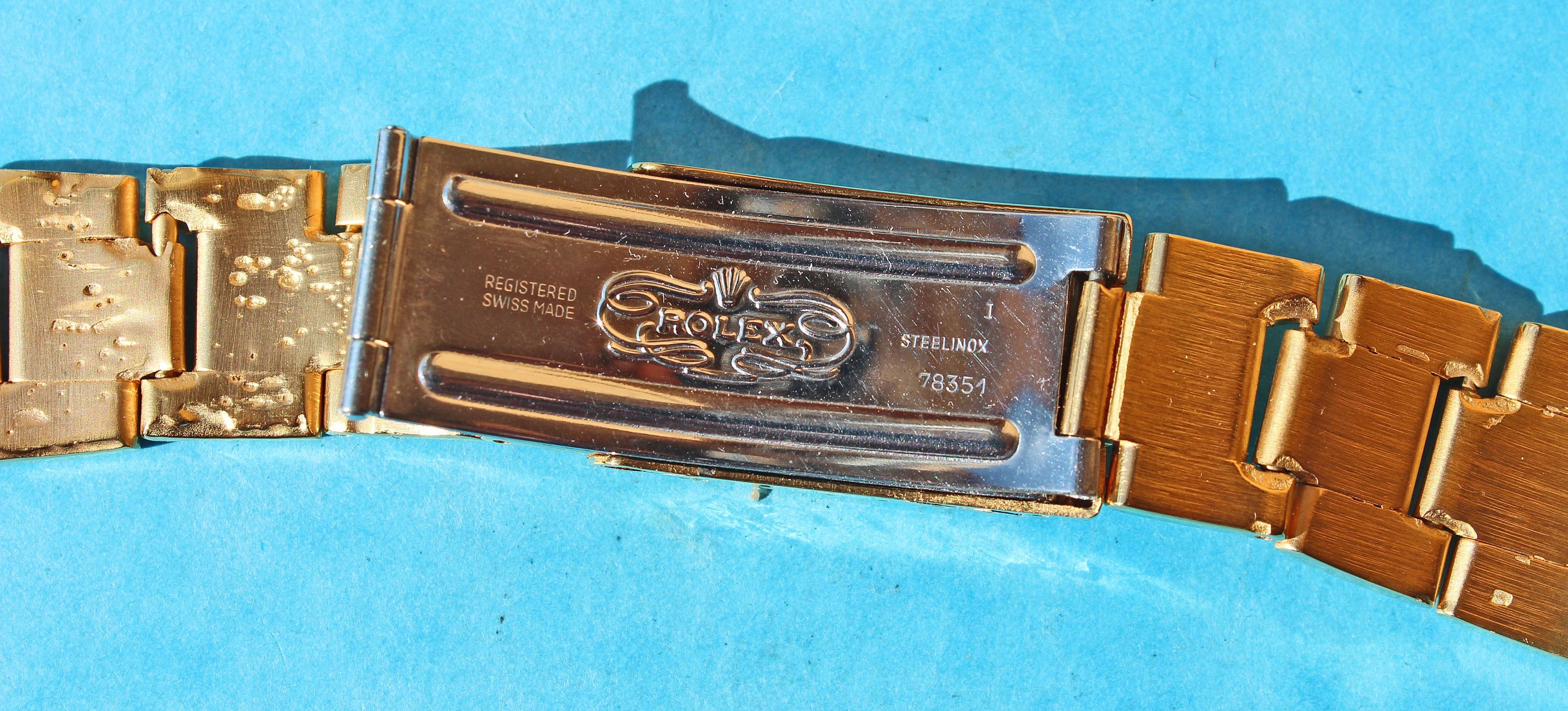 Rare Rolex Gold Electro Plated Oyster Watch Band Bracelet 78351 / 457 ...