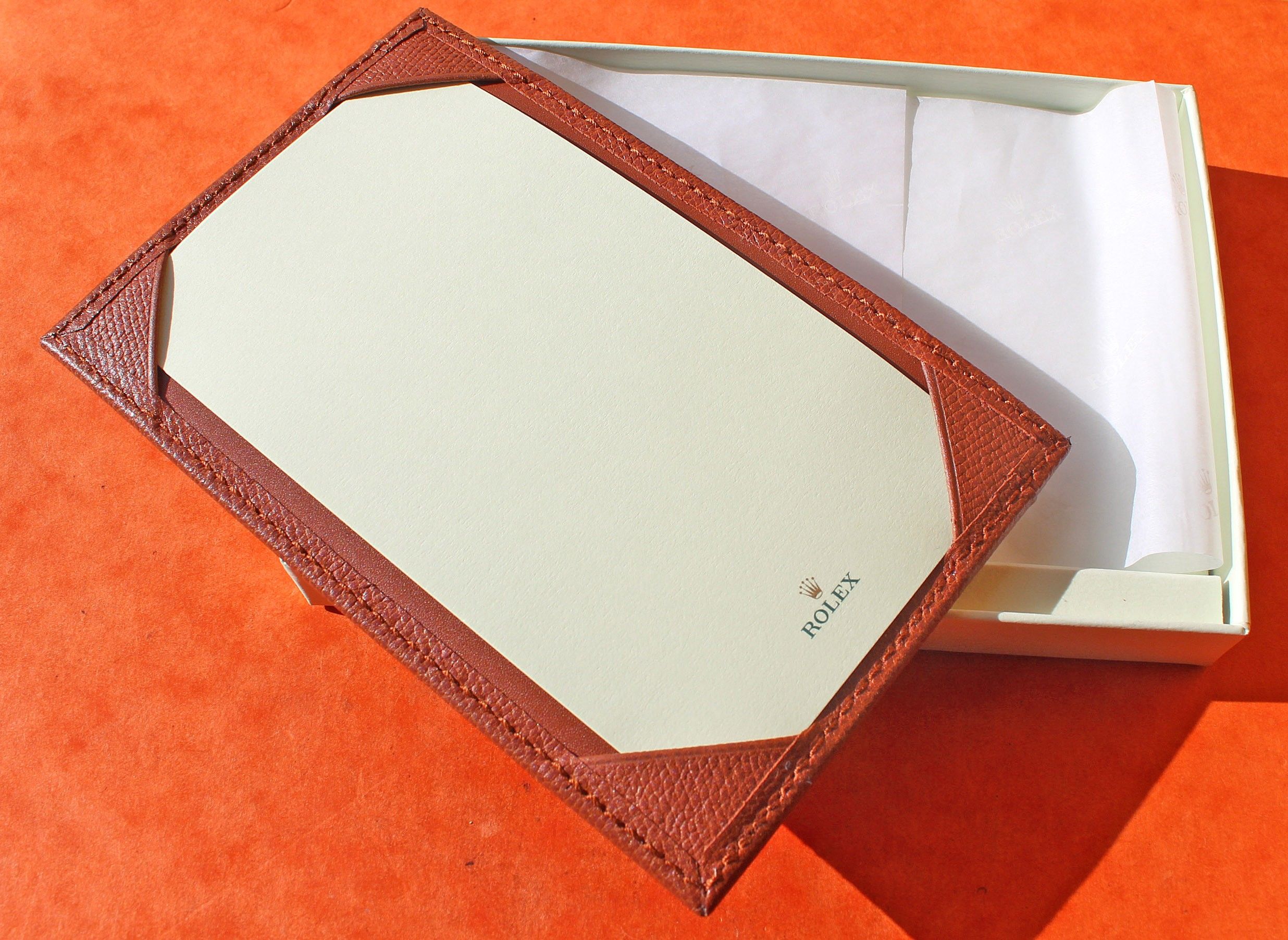 Authentic New Rolex Accessory Leather Notepad, Joitter with Writing Paper