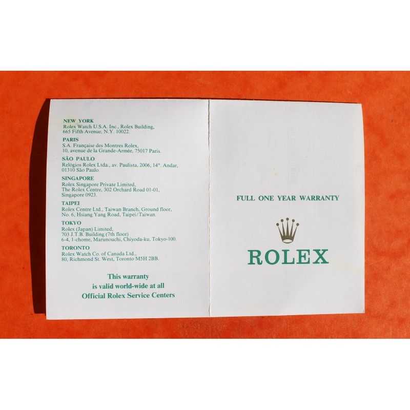 GENUINE 1995 ROLEX VINTAGE PAPER REGISTERED CERTIFICATE OYSTER ...