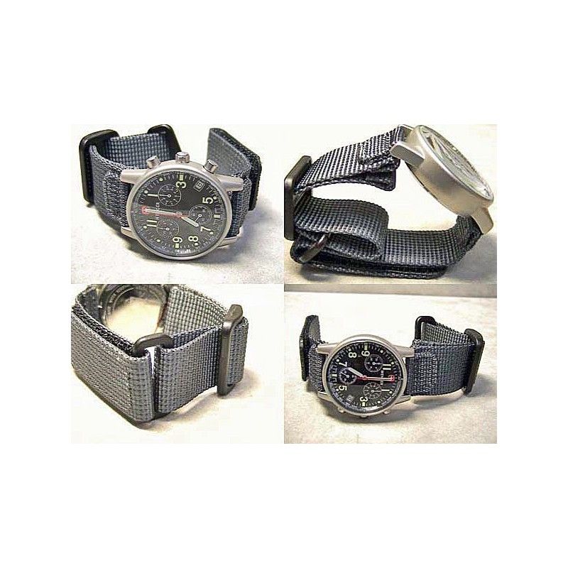 BRACELET WATCH TYPE WENGER COMMANDO STRAP 20mm BELT NYLON SOLID ROLEX ...