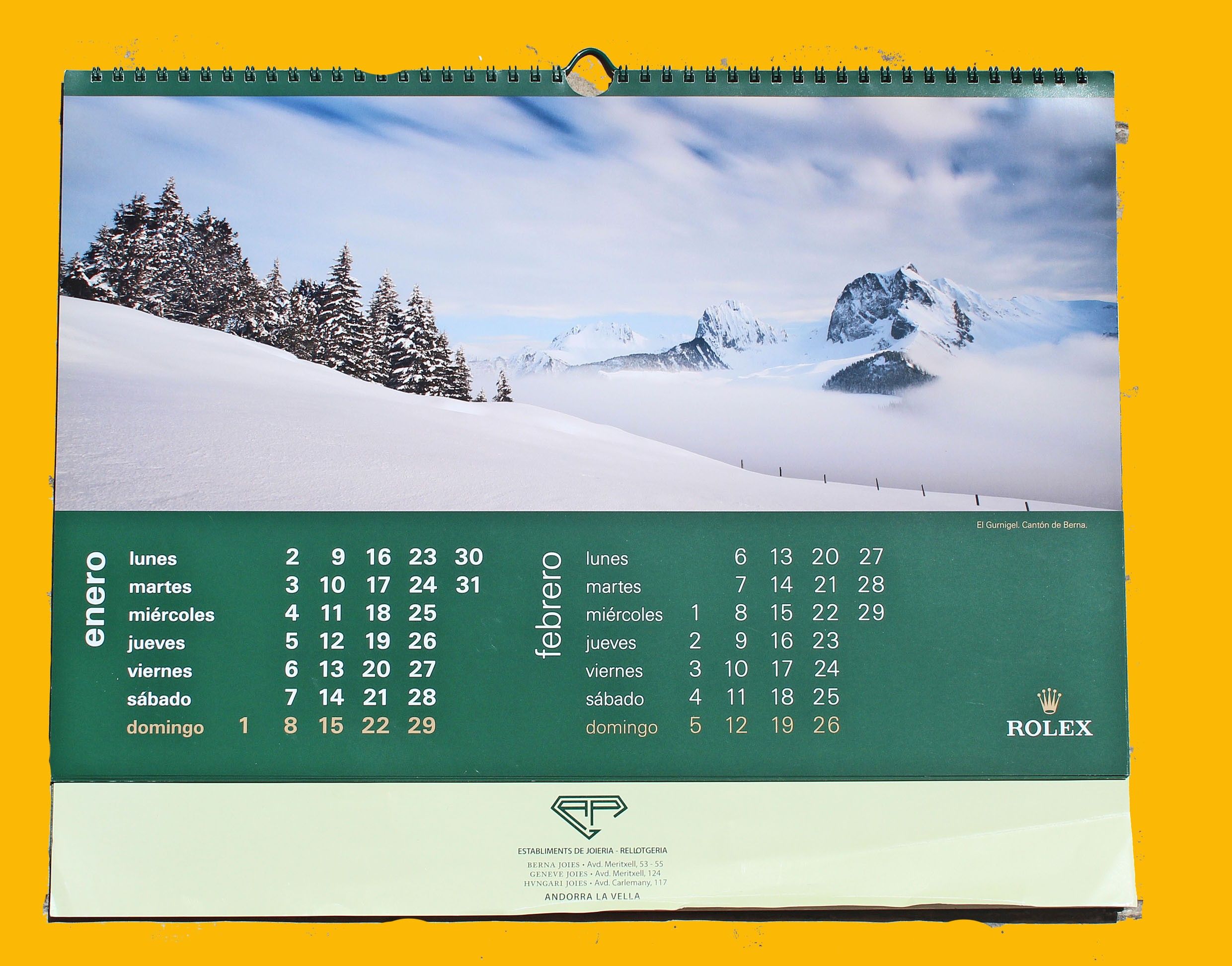 Rolex Vintage Mint Rolex Maxi wall Calendar 2012-2013 Colorfull landscapes