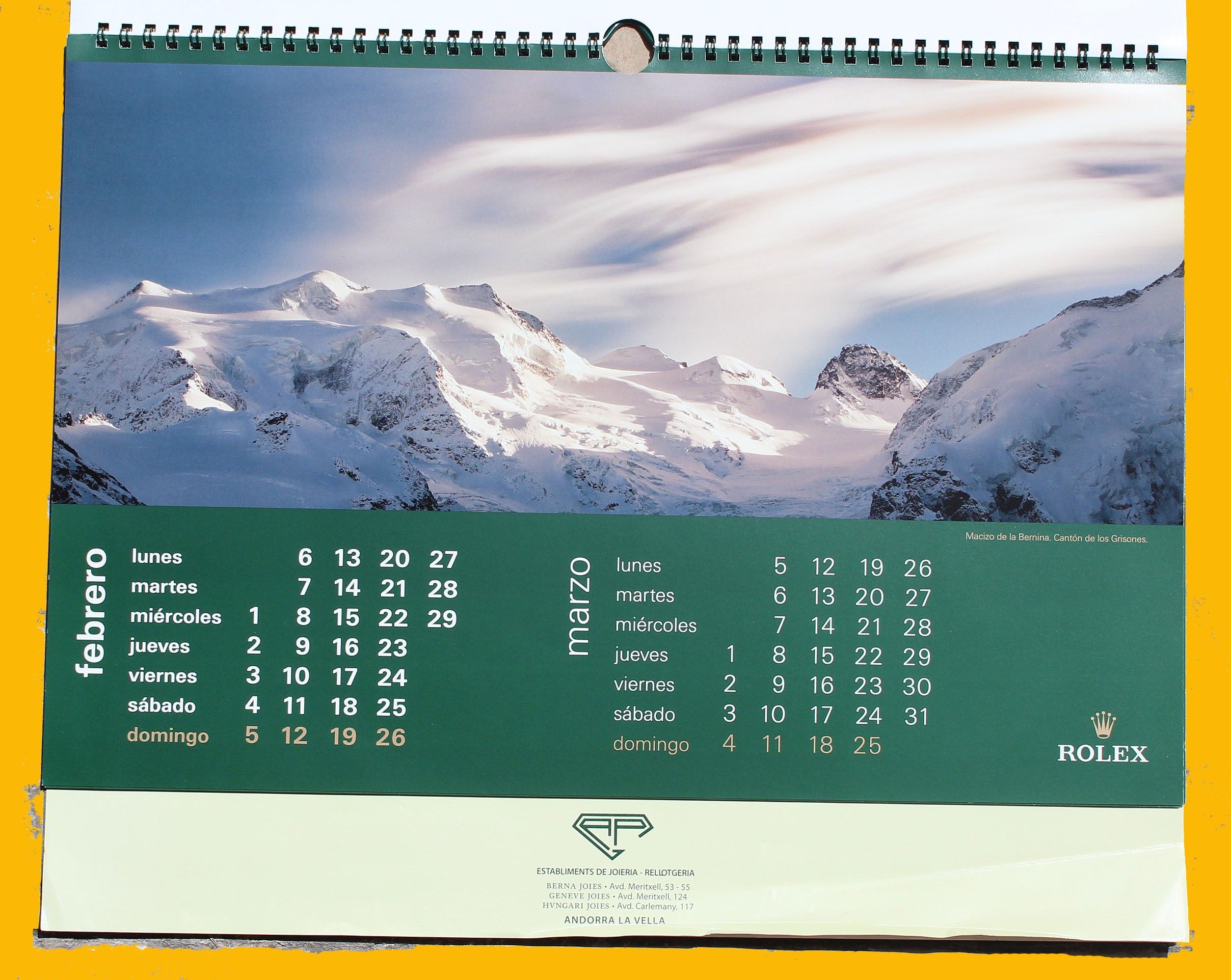 Rolex Vintage Mint Rolex Maxi wall Calendar 2012-2013 Colorfull landscapes
