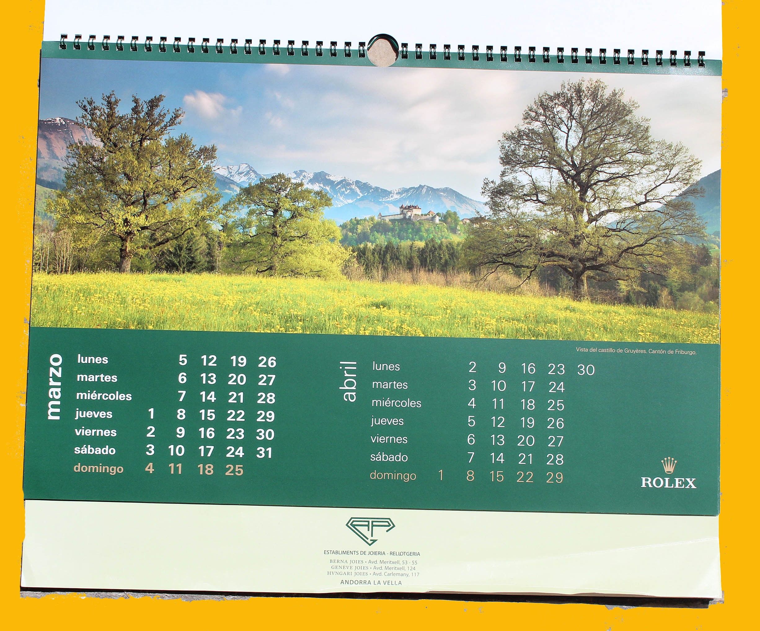 Rolex Vintage Mint Rolex Maxi wall Calendar 2012-2013 Colorfull landscapes