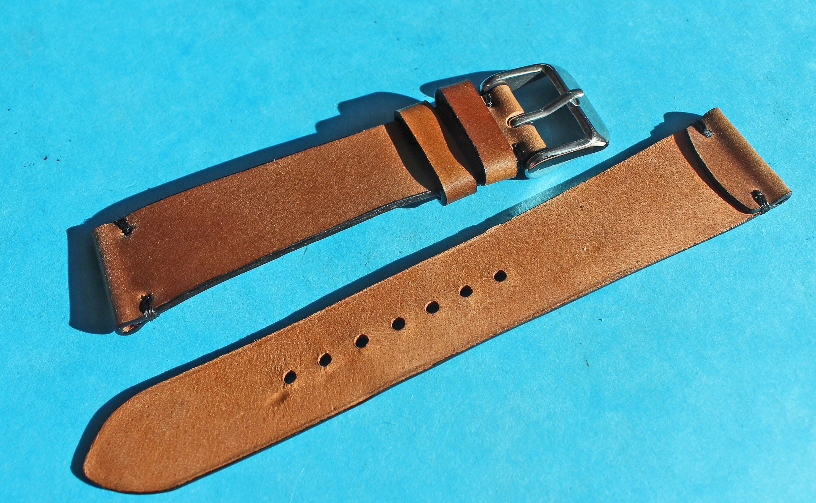 BRACELET MONTRES COW BOY HORWEEN SHELL CUIR CORDOVAN ULTRA FIN 20mm ...