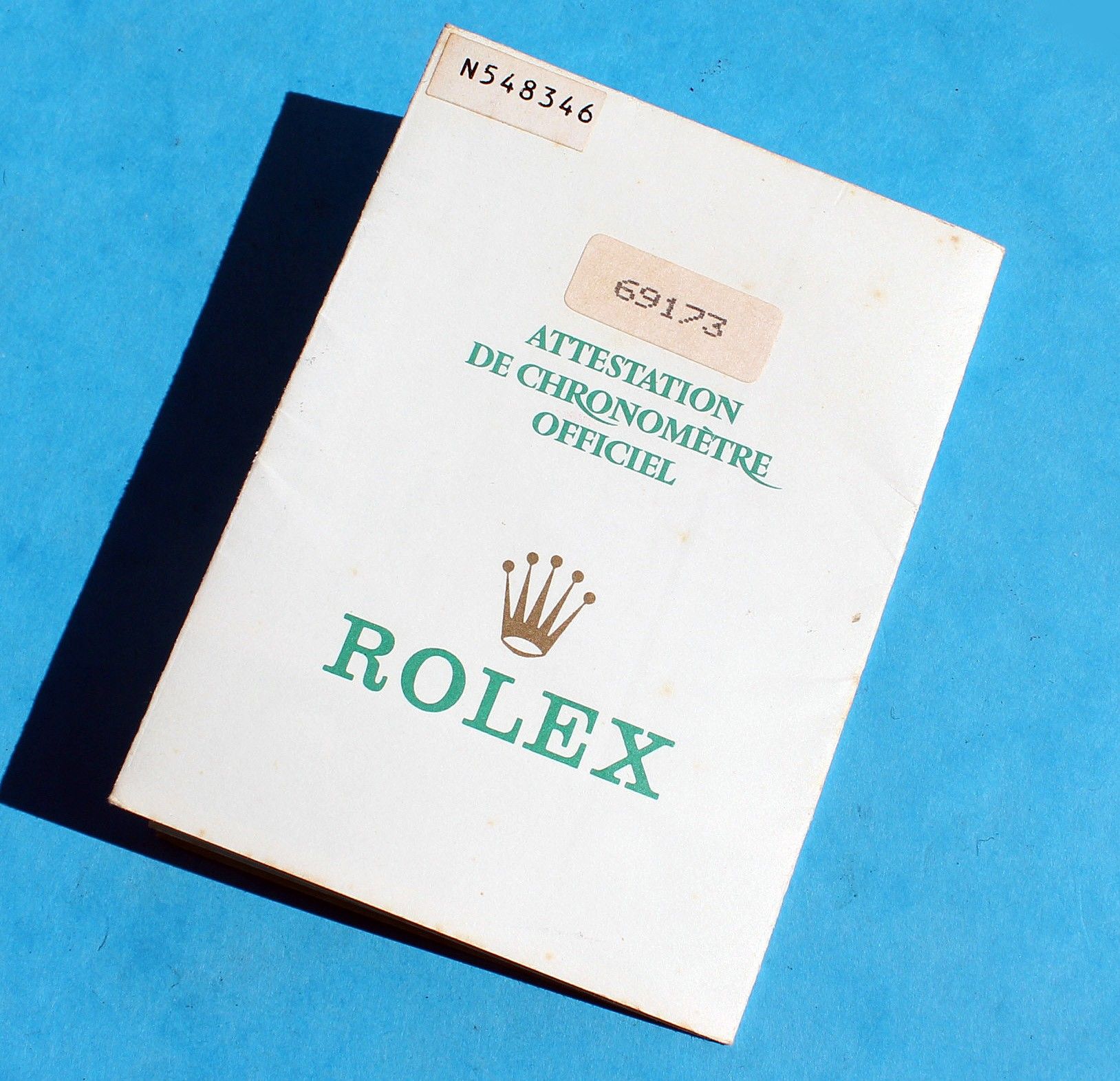 ROLEX 1992 VINTAGE PUNCHED PAPER CERTIFICAT WARRANTY 430 ROLEX OYSTER ...