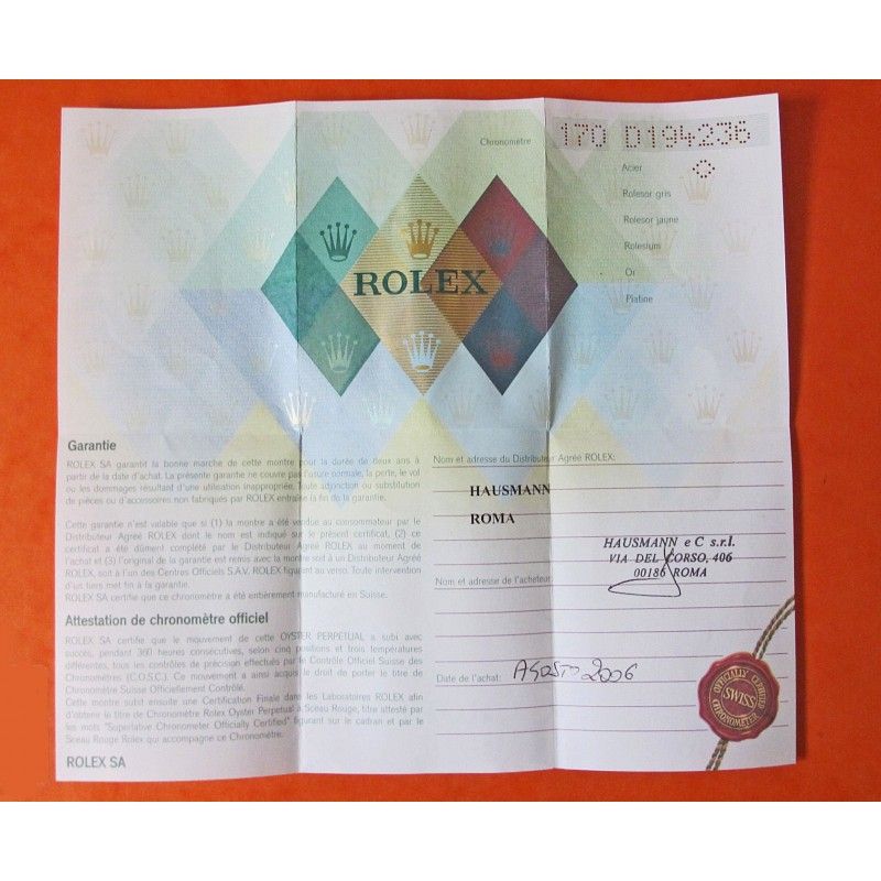AUTHENTIC 2006 VINTAGE PAPER FOR ROLEX SUBMARINER DATEJUST EXPLORER GMT ...