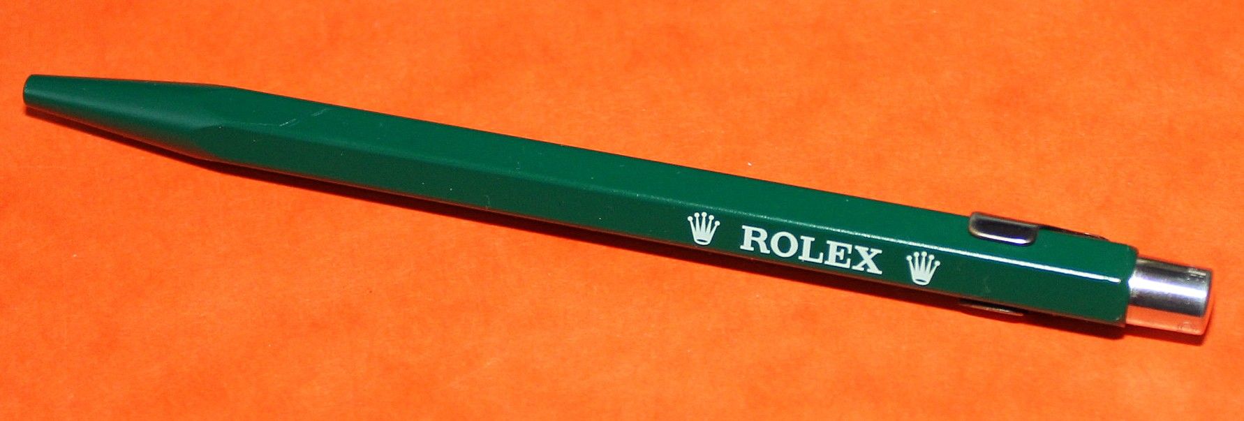 ROLEX RARE BALLPOINT PEN SWISS MADE CARAN D'ACHE DEALER'S green highly ...